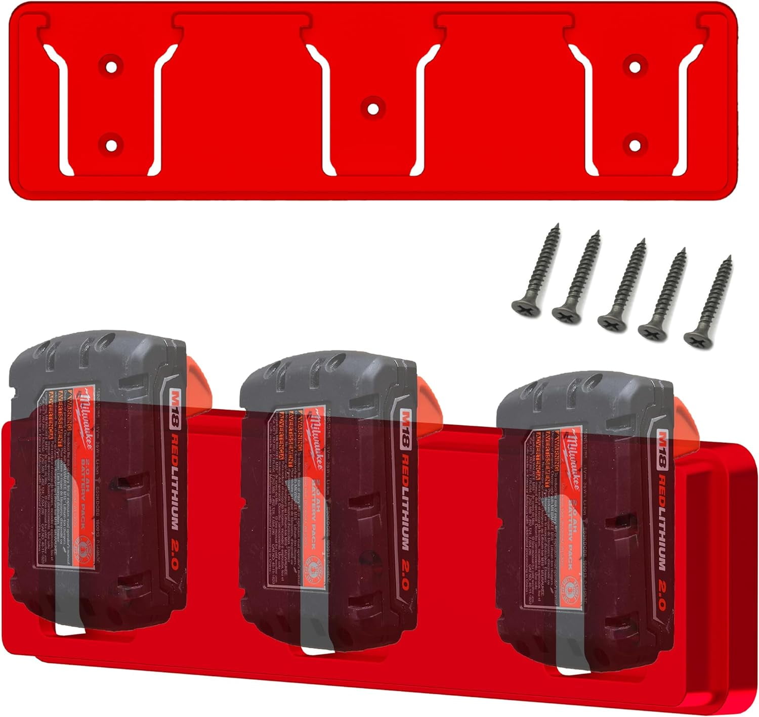 SZWJT-LV Battery Holder for Milwaukee M18 18V Battery, Mount 3 Slot ...