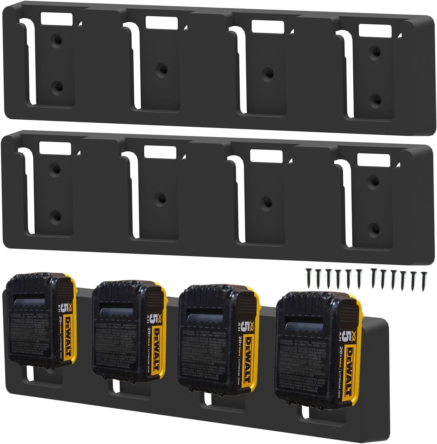 SZWJT-LV Battery Rack Compatible DeWalt 20V Battery Holder, Mount 4 ...