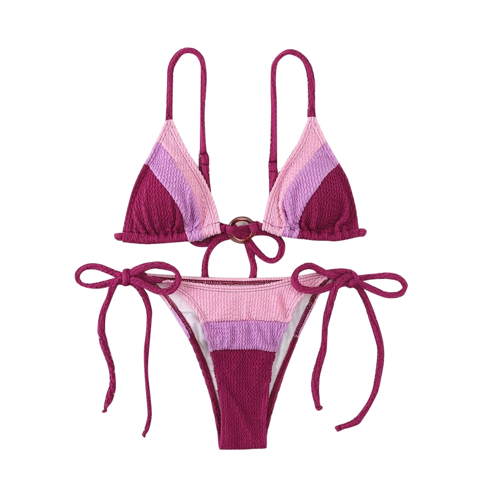 Szxzygs Bikini Set Women Bandeau Bandage Bikini Set Push Up Brazilian