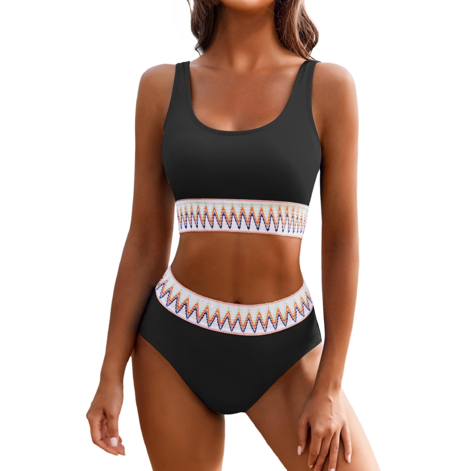 Szxzygs Couples Matching Swimsuits Womens Bikini Sets High Waisted Two