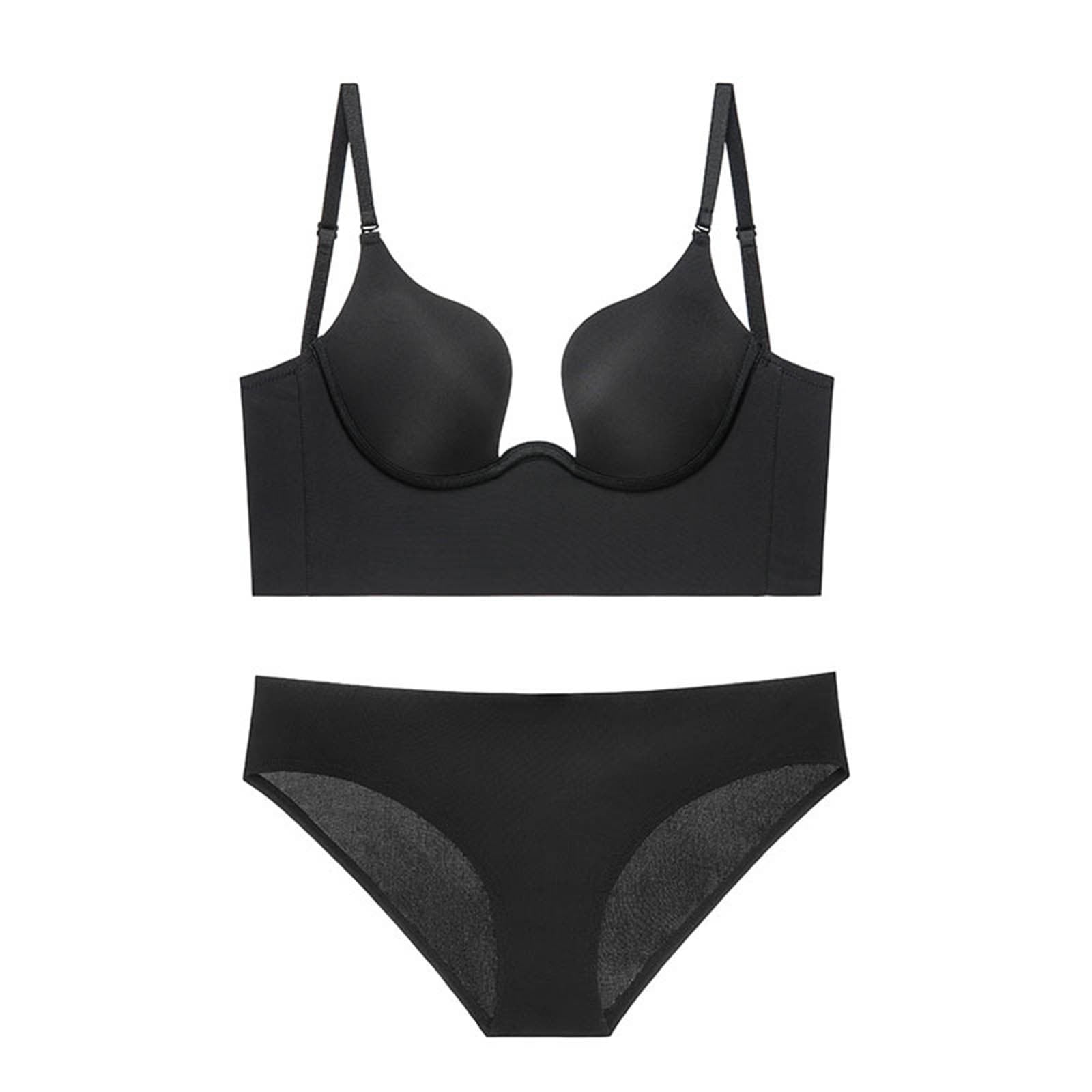 Szxzygs Lingerie Backless Strapless Adhesive Bra Lace Glossy U Shape Backless Bra Wear With Low