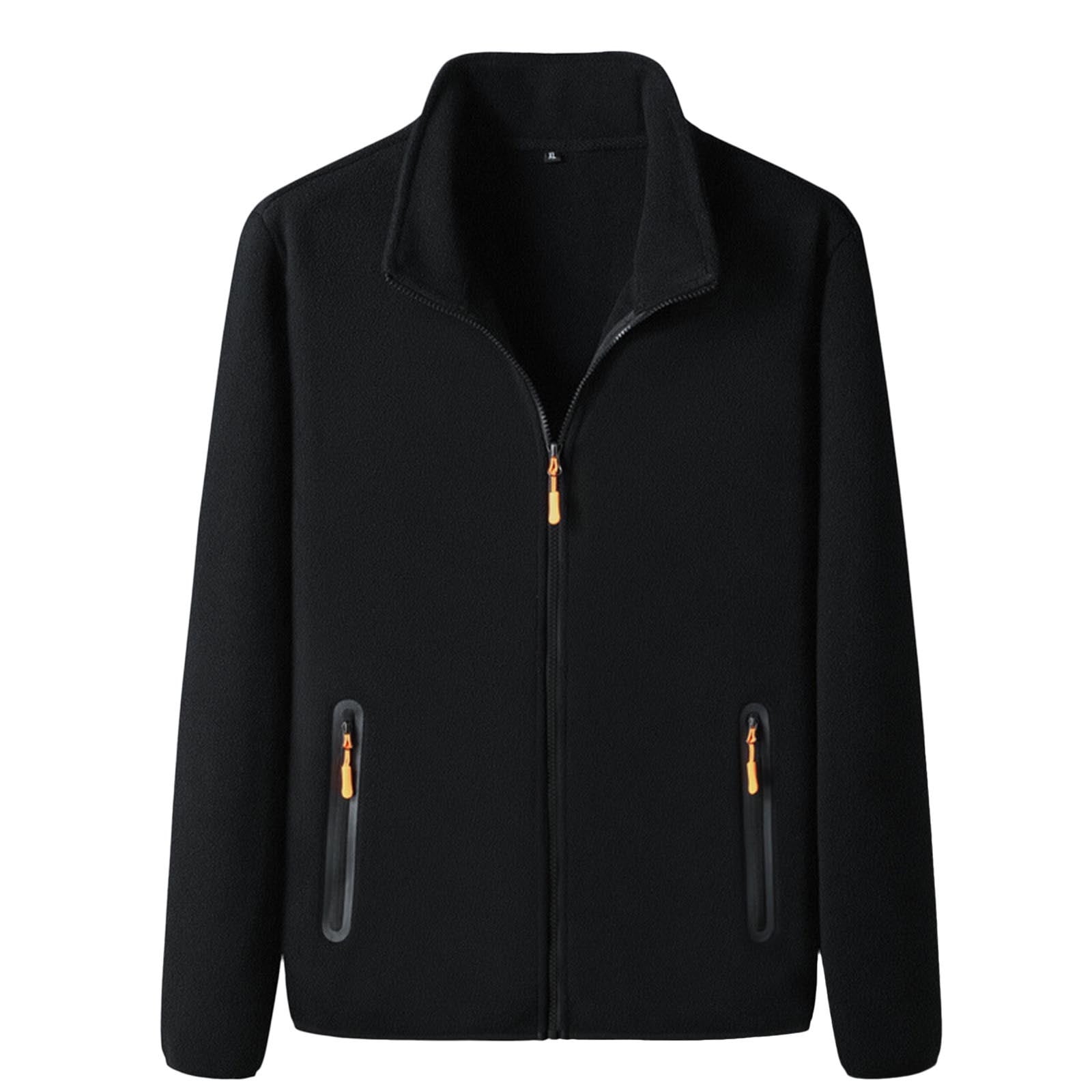 Szxzygs Mens Coat 4xlt Male Casual Warm Solid Jacket Stand Collar Long