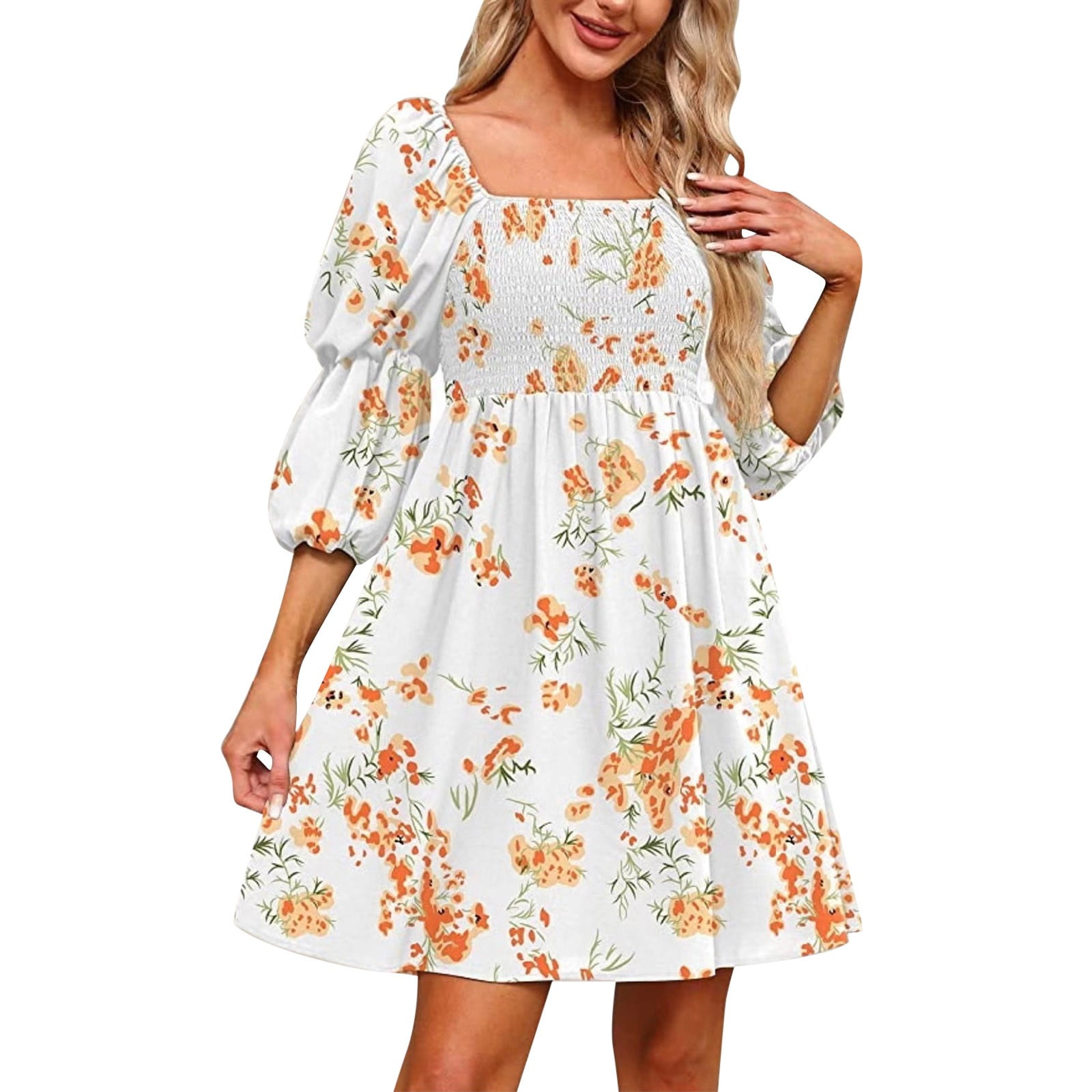 Szxzygs Spring Break Dresses College 2024 Womens Dresses Neck Puff
