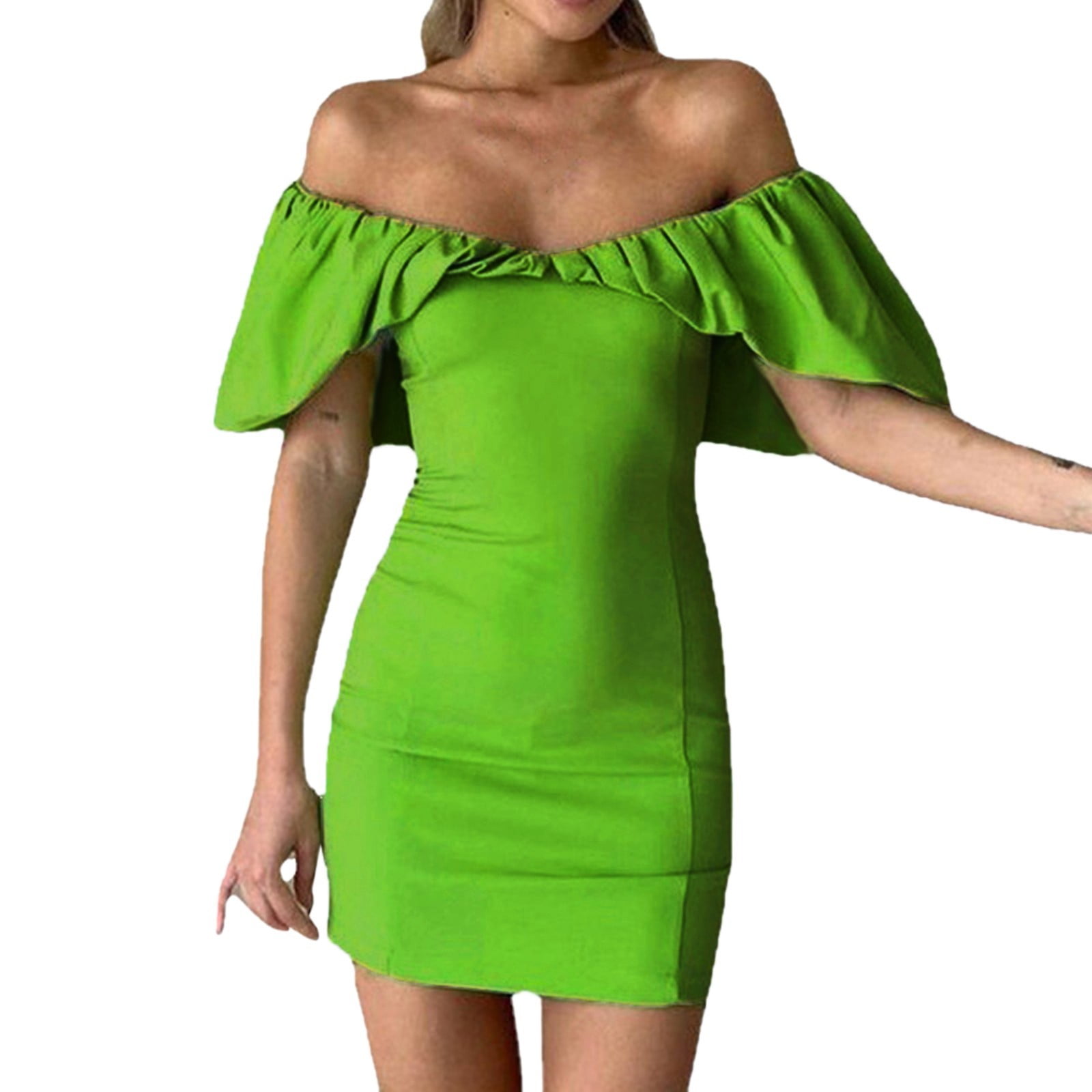 Szxzygs Spring Dresses For Girls Sexy And One Line Shoulder Bag Casual