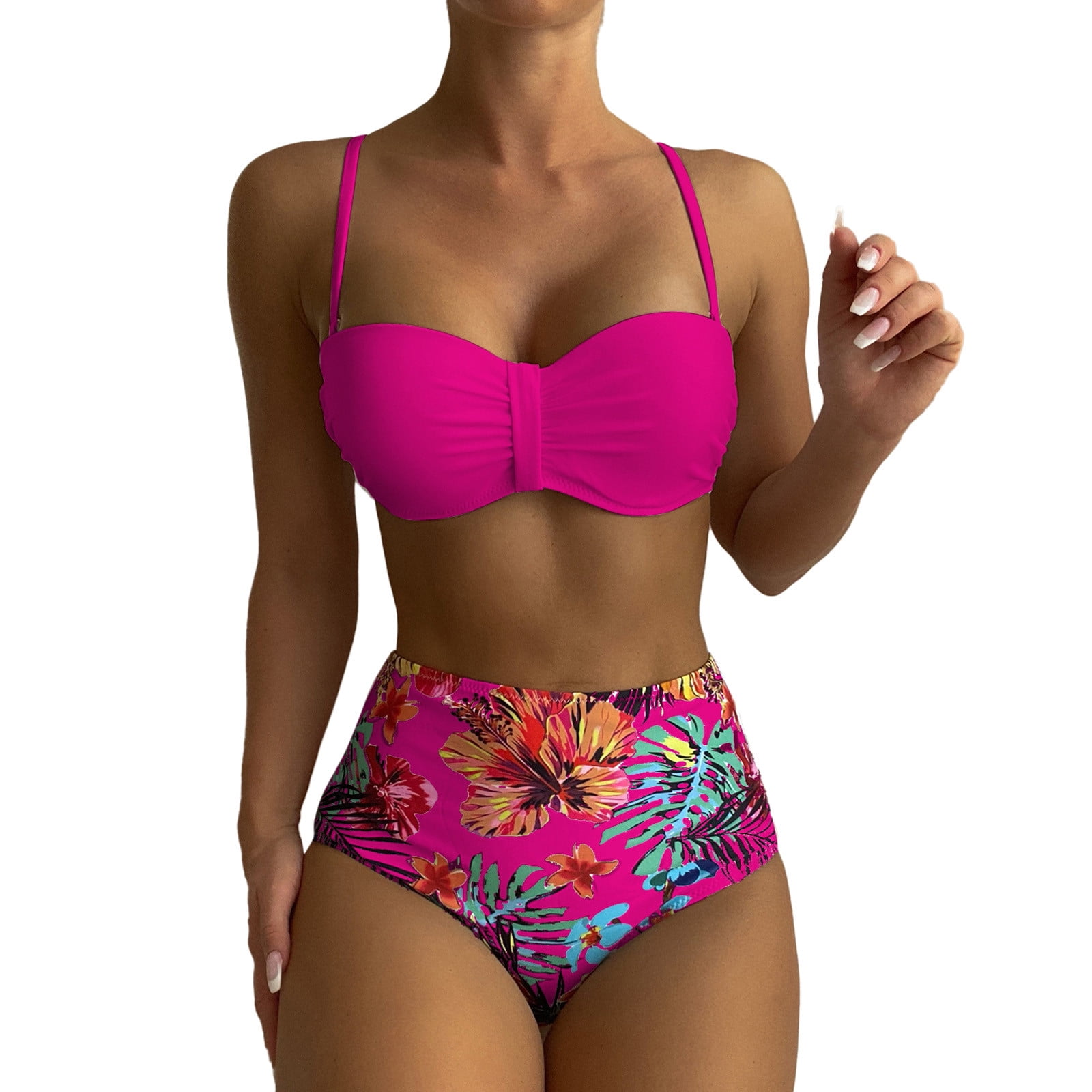 Szxzygs Swimsuit Cover Up Plus Size Women Print Bikinis Swimsuit Sexy