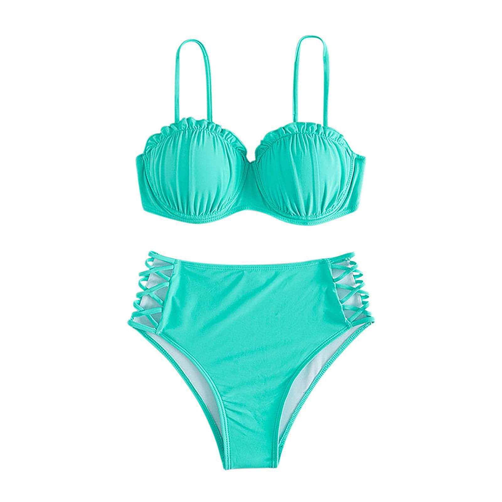 Szxzygs Swimsuit For Women 2024 Swimwear Summer Fashion Solid Color Swimsuit Sexy Swimsuit Solid