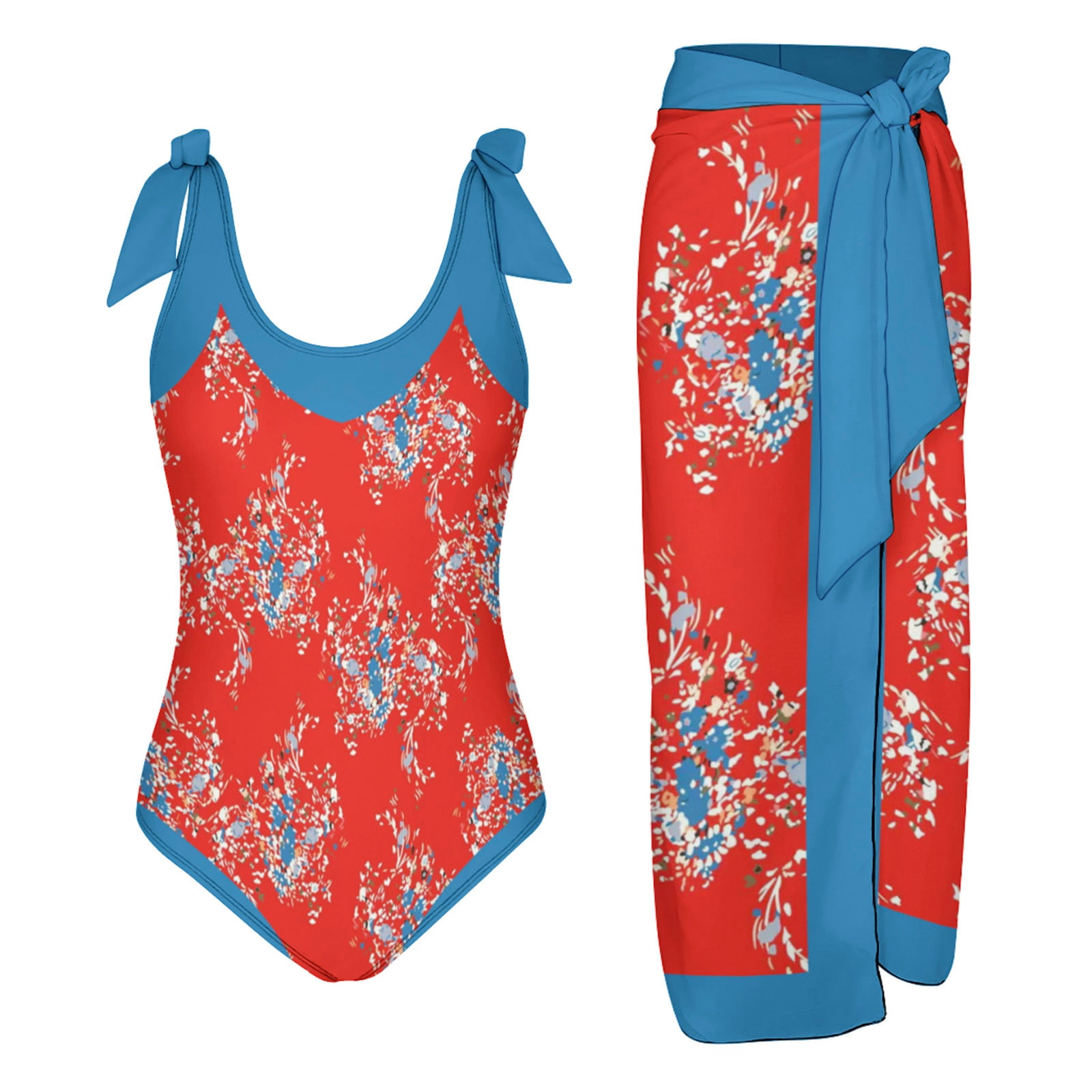 Szxzygs Swimsuits For Women 2024 Women Vintage Colorblock Abstract
