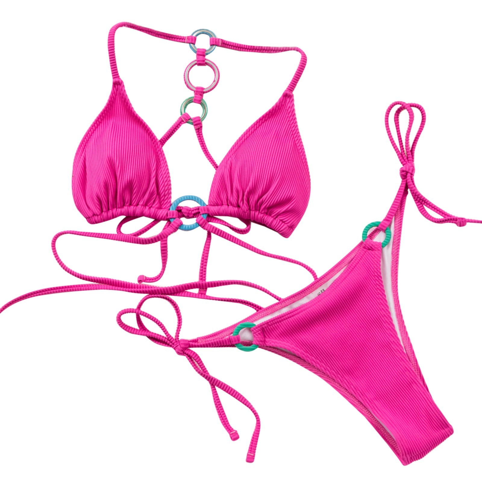 Szxzygs Swimsuits For Older Women Ladies Swimsuit Bikini Tube Top Solid Color Sexy Two Piece
