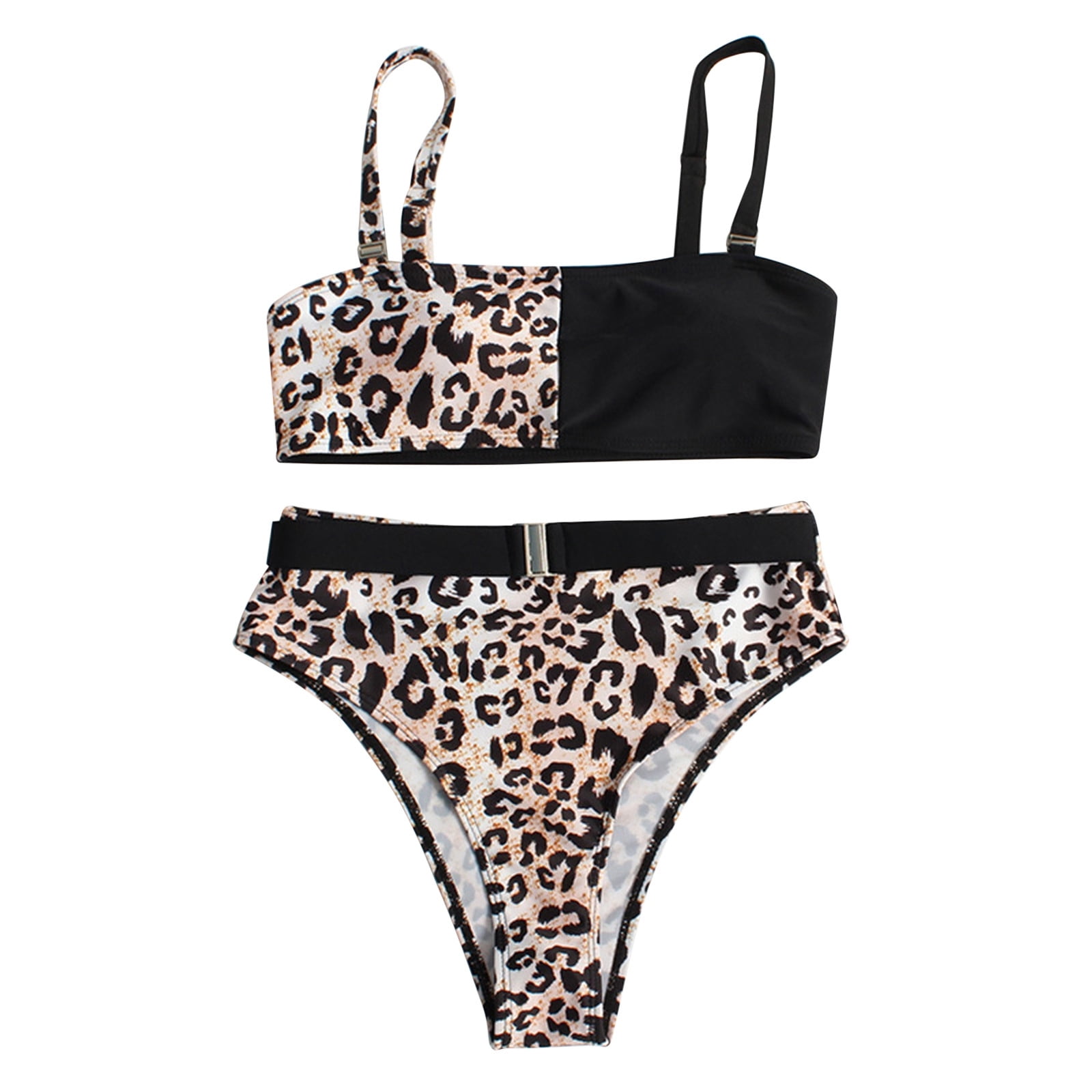Szxzygs Swimsuits For Older Women Over 60 Sexy High Waisted Womens Bikini Swimsuit Set Printed