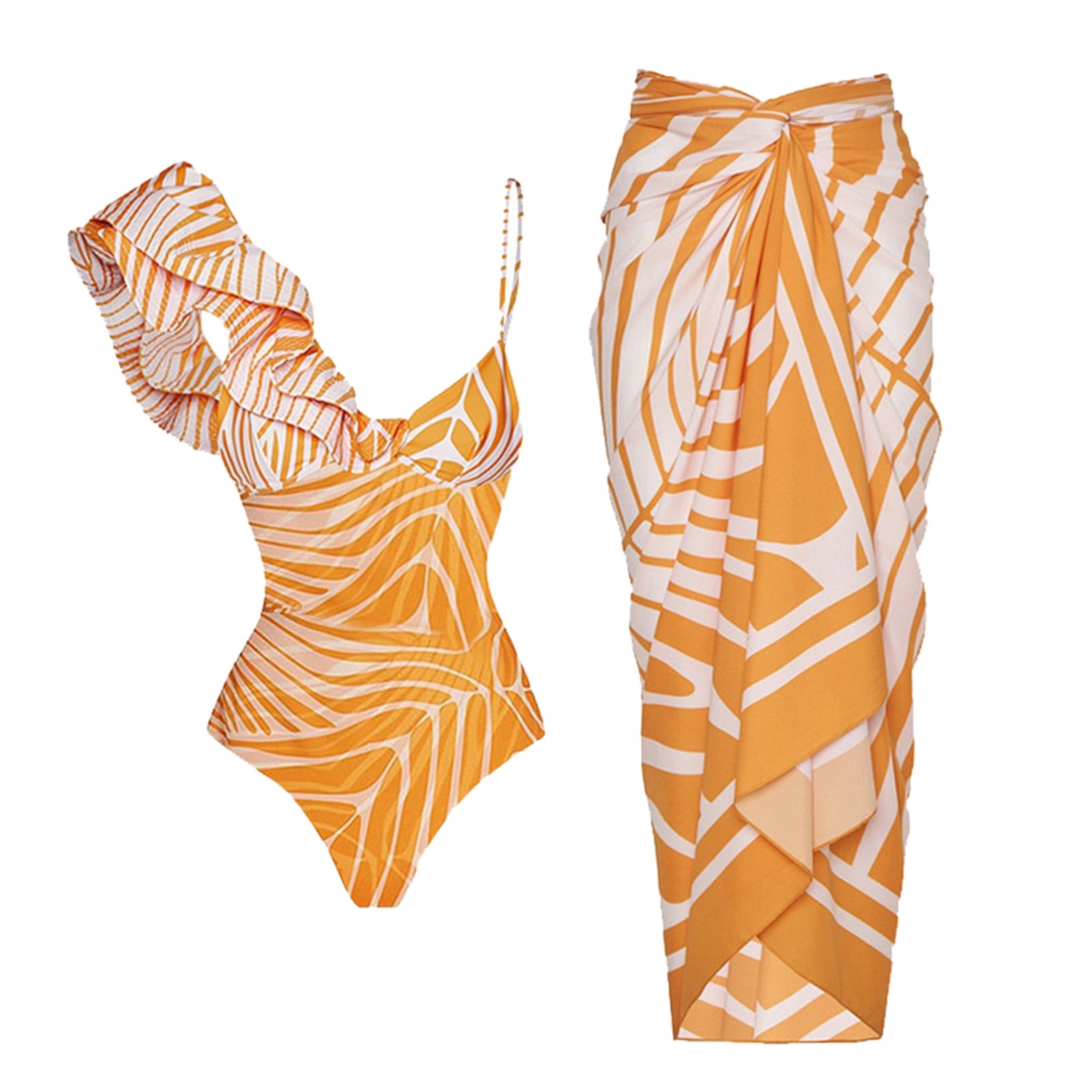 Szxzygs Swimsuits For Teens Womens Sexy Straps Strapless Print