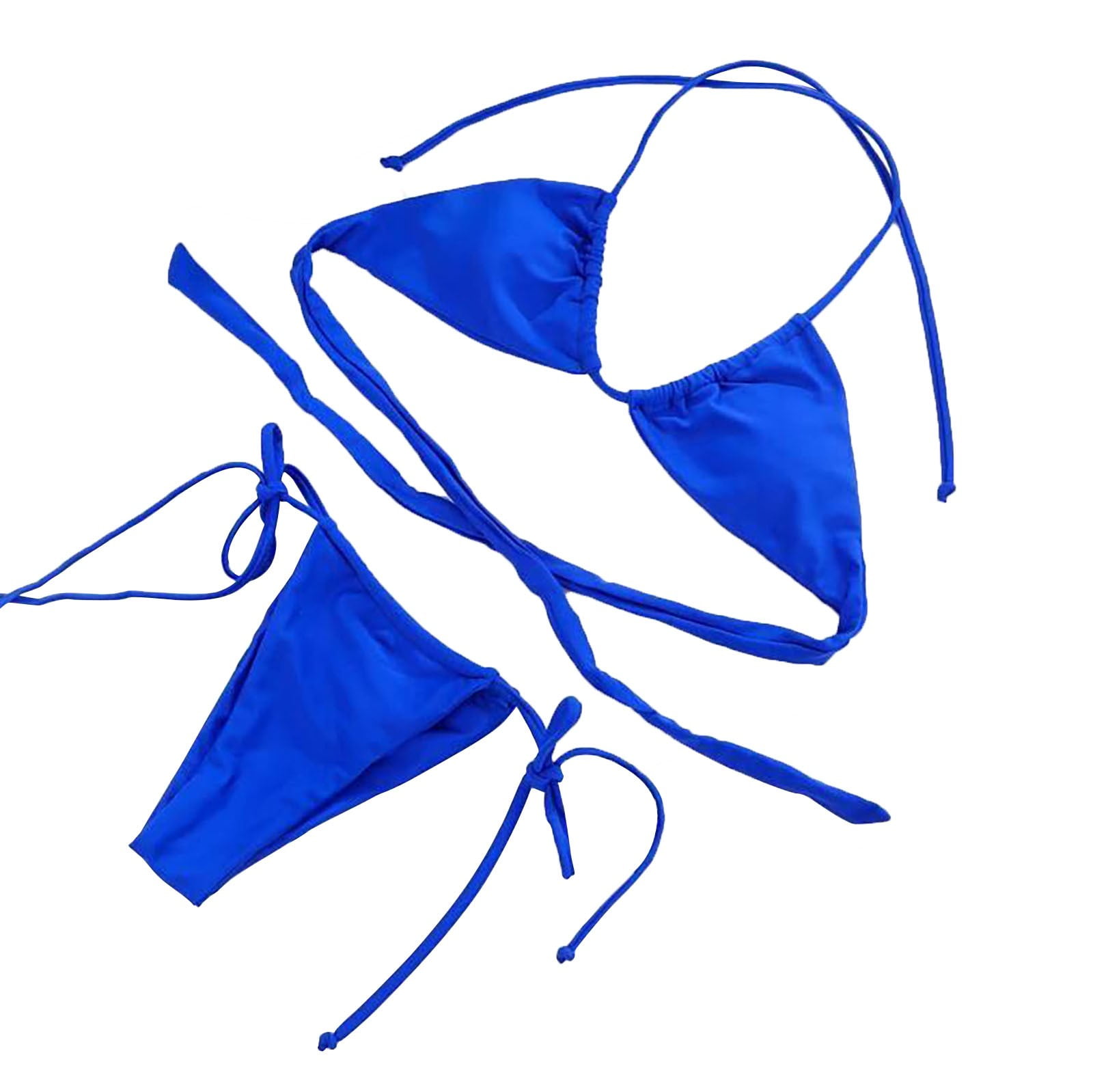 Szxzygs White Bikini Women Two Piece Swimsuit Swimwear Halter String Sexy Bikini Sets Thong Mini