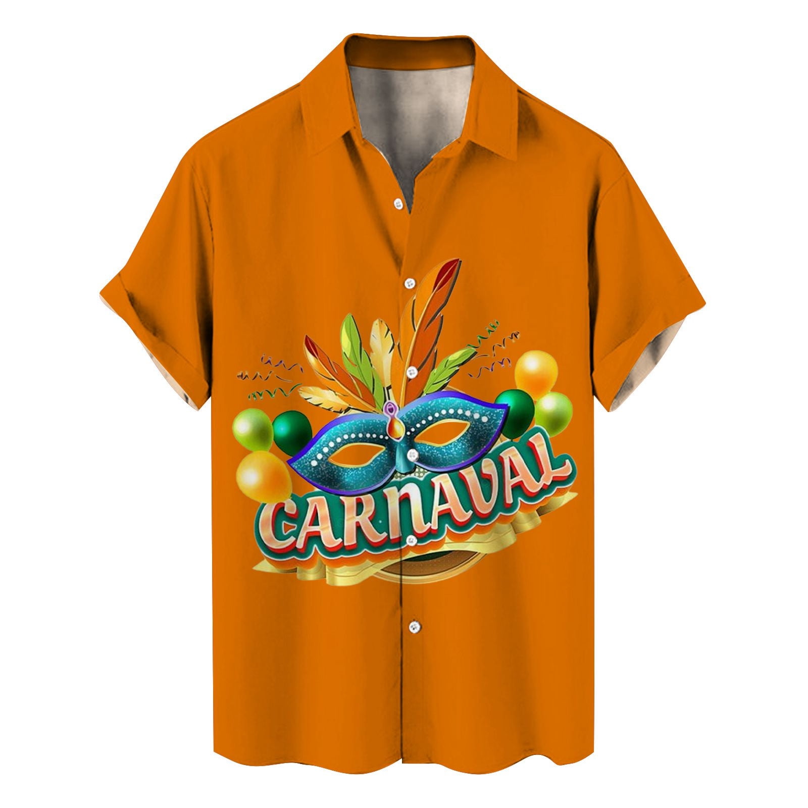 Szxzygs White Button Down Shirt Men Slim Fit Mens 3d Carnival Digital