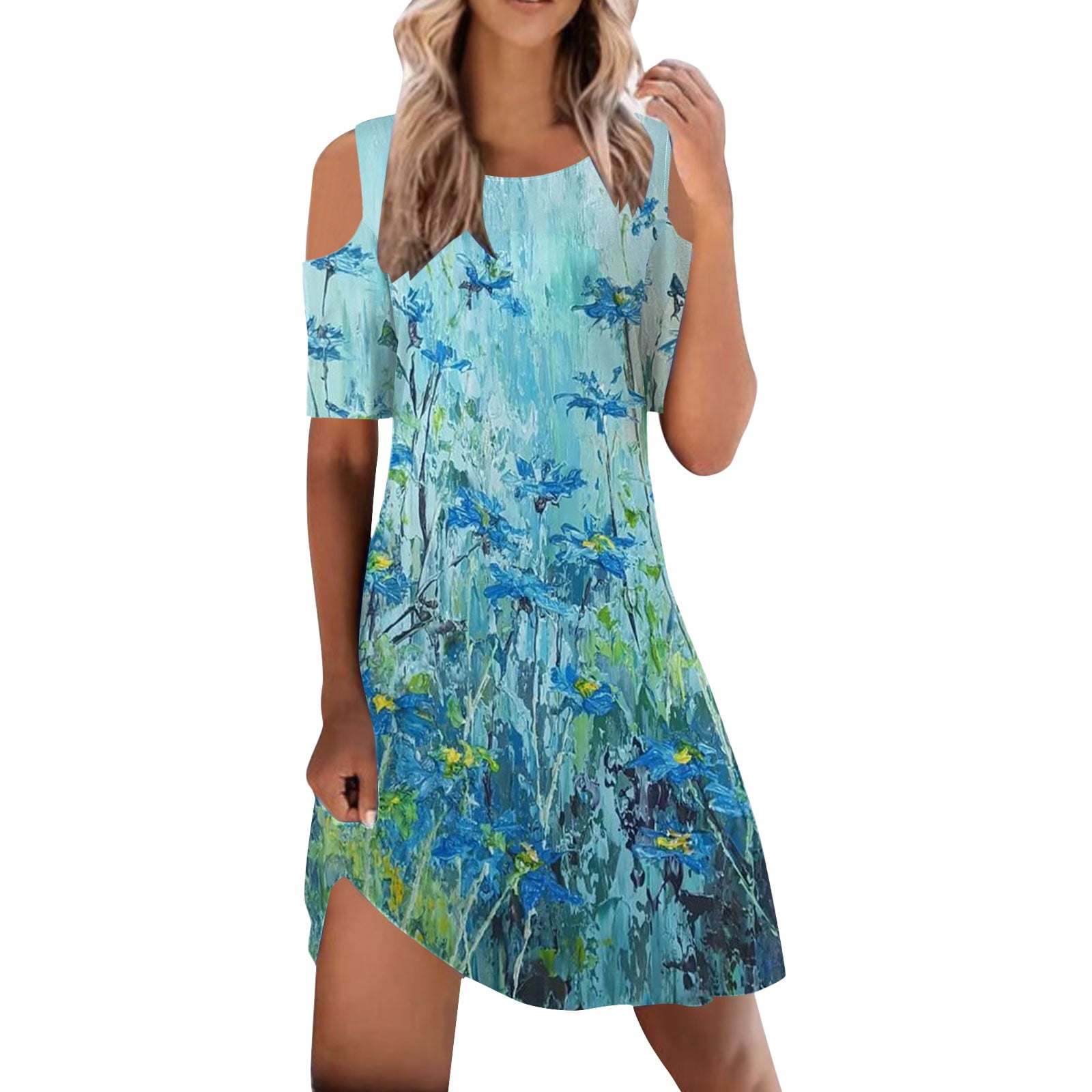 Szxzygs Womens Dresses Casual Plus Size 2023 Womens Summer Dress Short