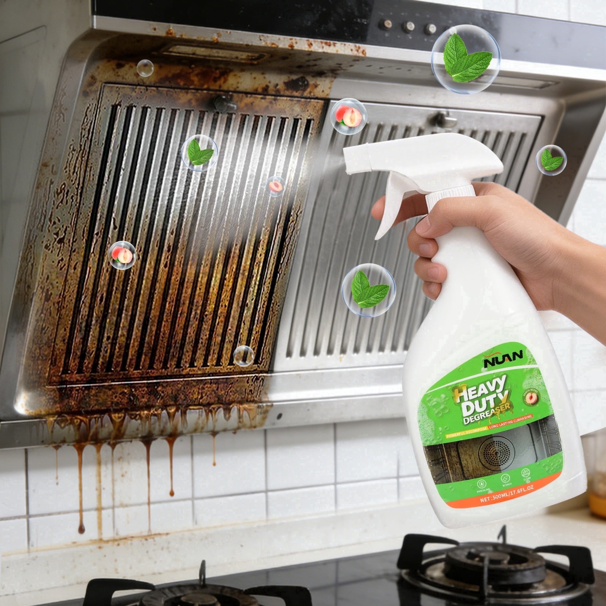 SZZD Heavy Duty Kitchen Degreaser Spray, 16.9 fl oz Oven Cleaner Fume ...