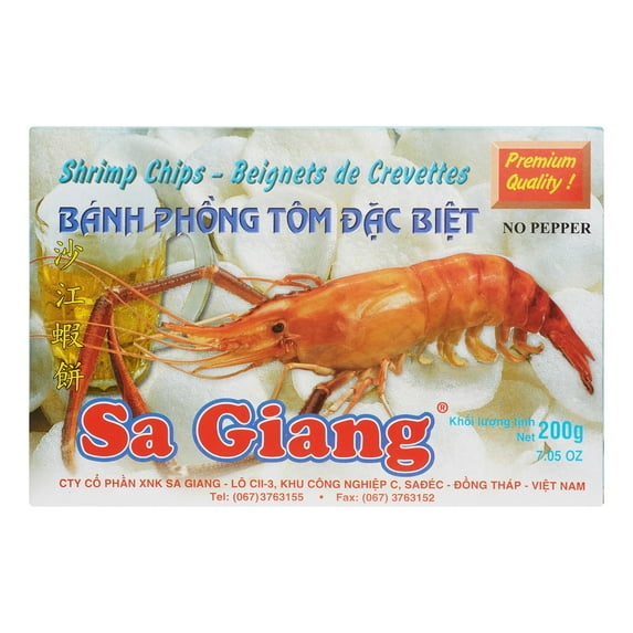 Sa Giang Large and Crunchy Shrimp Chips, 7 Ounce - Fat-Free, Low ...