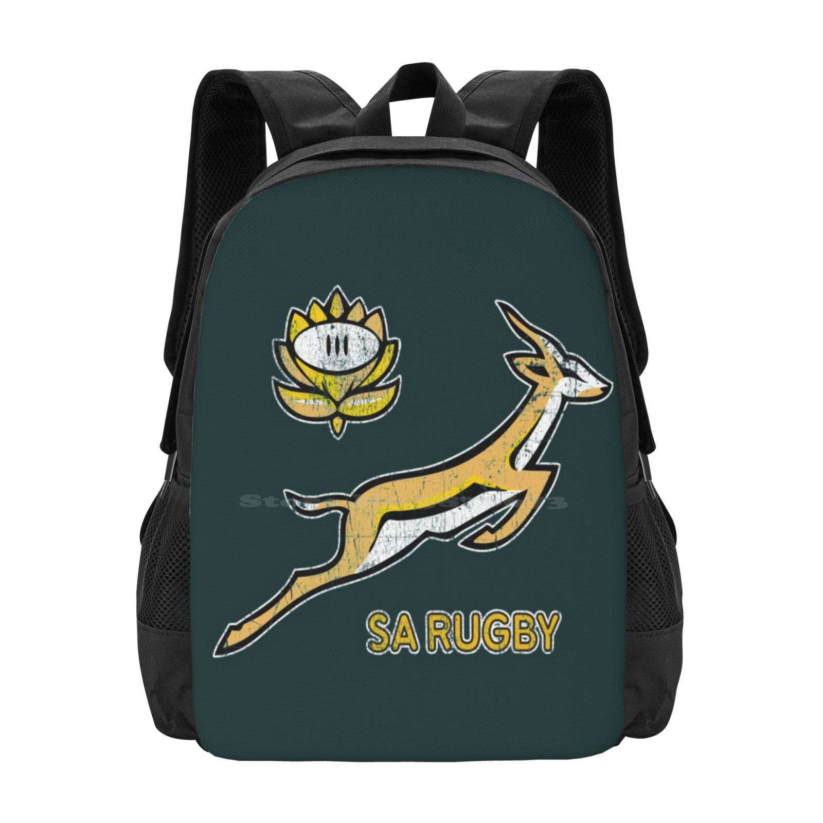 Sa Rugby - Vintage Springbok Logo Pattern Design Bagpack School Bags ...