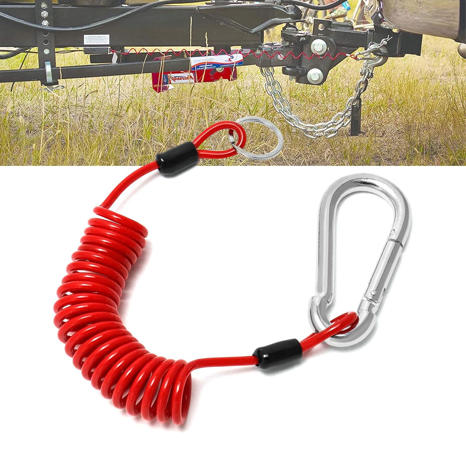 SaKaguro Breakaway Trailer Cable, 1 Pack 6 Ft Polyurethane Spring ...