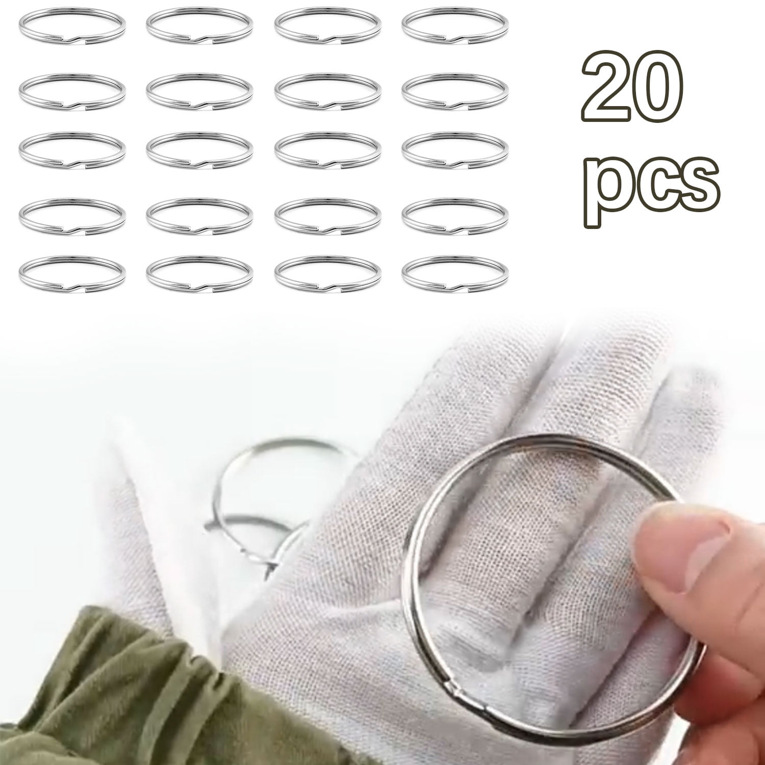 SaKaguro Key Ring, Set of 20, 2 Inch Large Open Key Ring - Key Chain ...