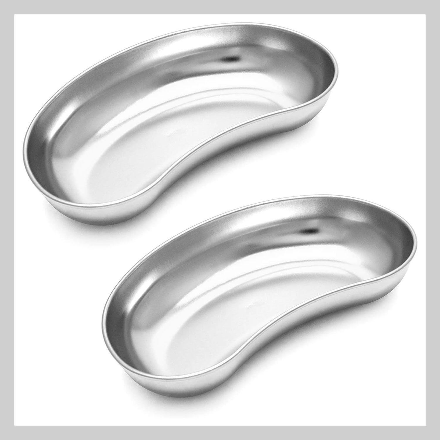 SaKaguro Stainless Steel Kidney Tray, Reusable Metal Kidney Dish, 2Pcs ...