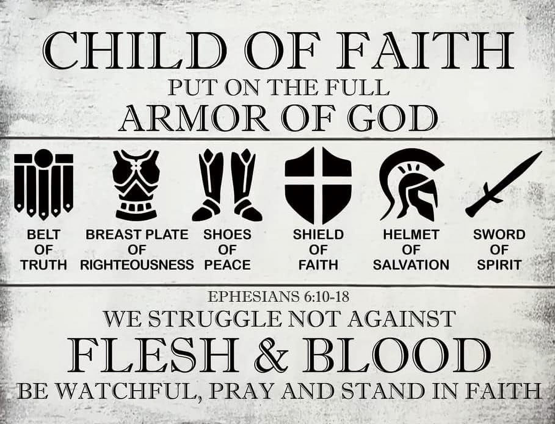 SaNavie Put On The Full Armor of God Country Cottage Tin Sign - Walmart.com