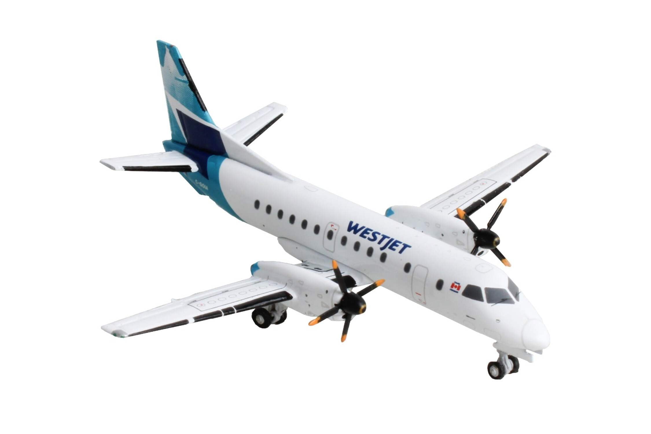 Saab 340B Commercial Aircraft "WestJet Airlines" White with Blue Tail 1 ...