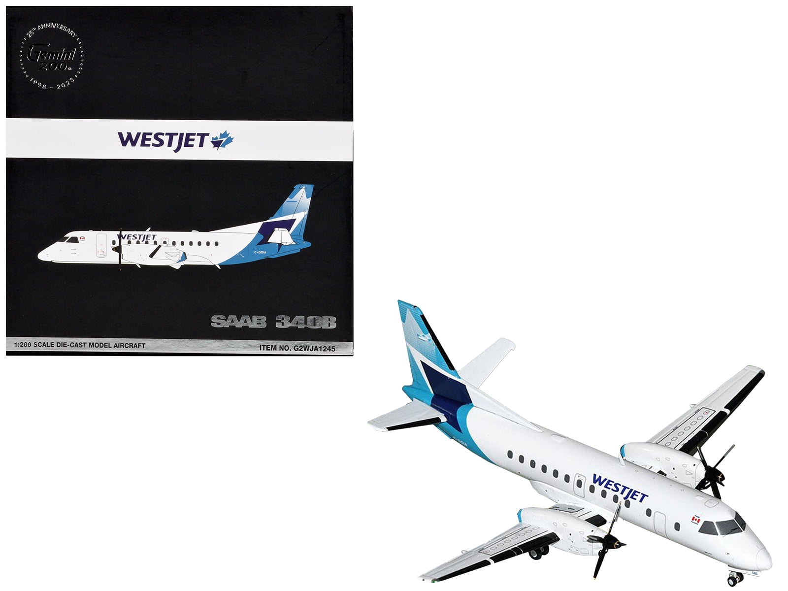 Saab 340B Commercial Aircraft "WestJet" (C-GOIA) White with Blue ...