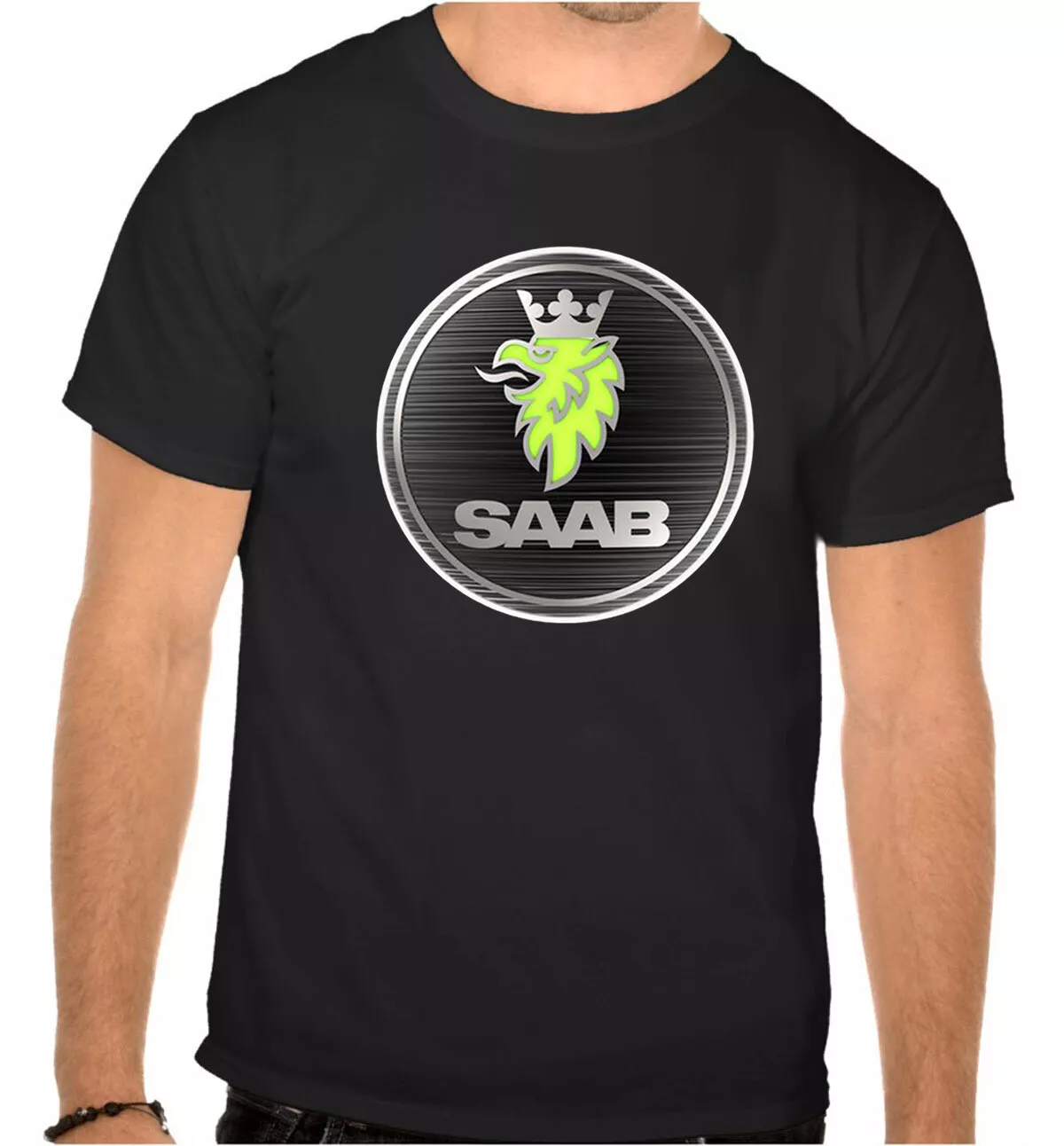Saab Car Logo Black T-Shirt -1089 - Walmart.com