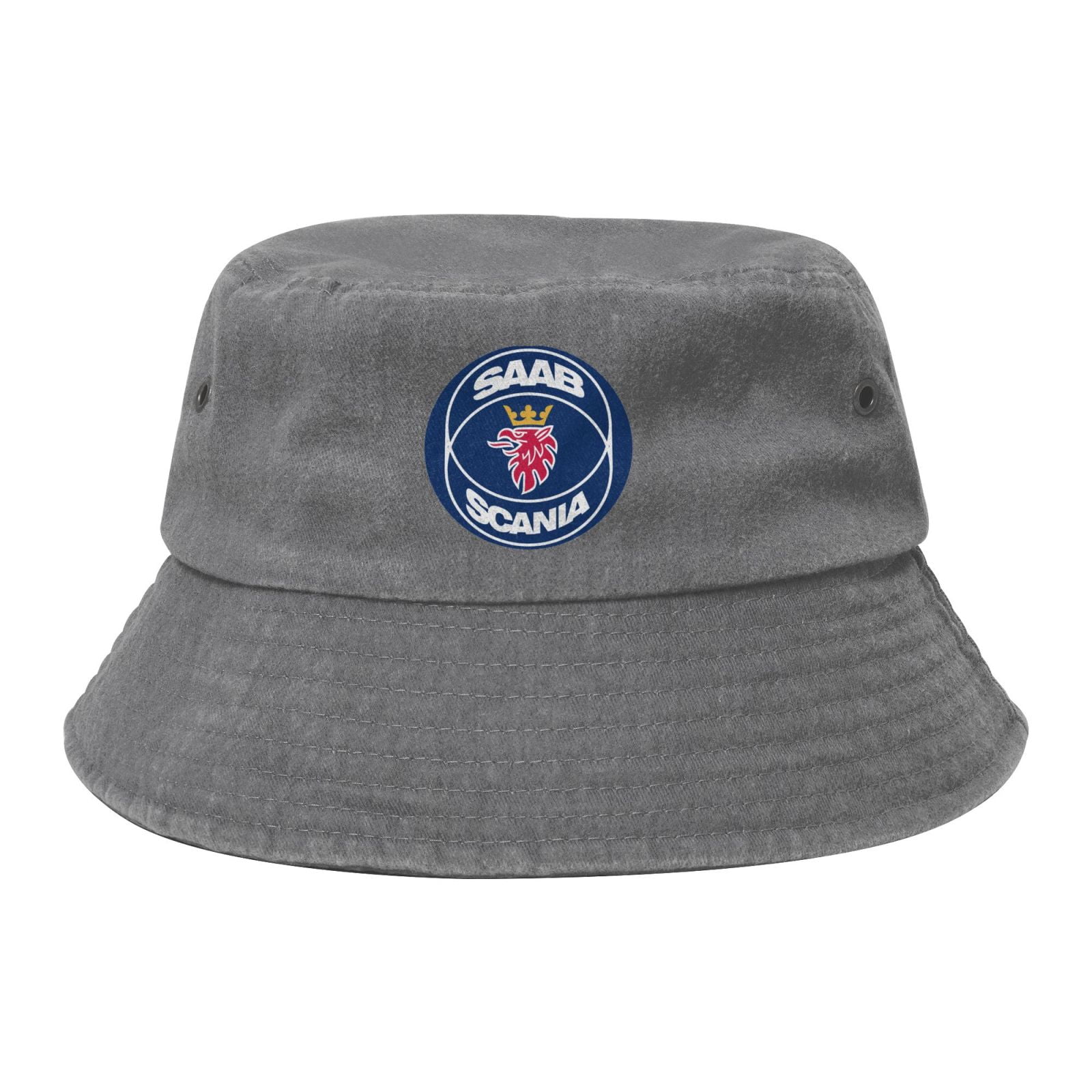 Saab Scania Washed Denim Sun Hats for Men Women Bucket Hat Wide Brim UV Protection Fishing ...
