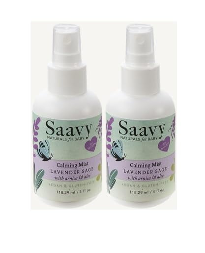 Saavy Naturals Organic Lavender Sage Baby Calming Mist with Aloe Vera ...