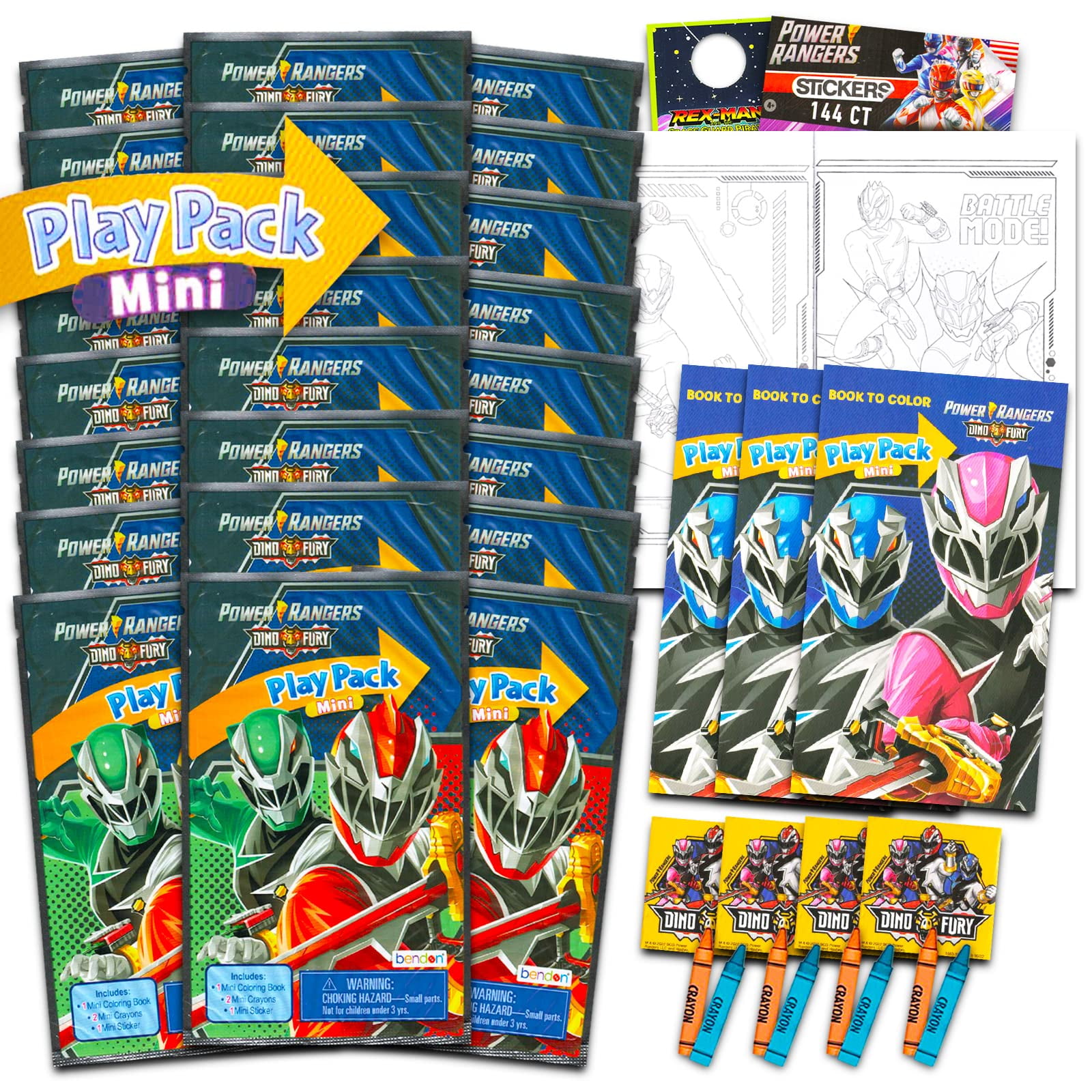Saban Power Rangers Mini Party Favors Set for Kids - Bundle with 24 ...