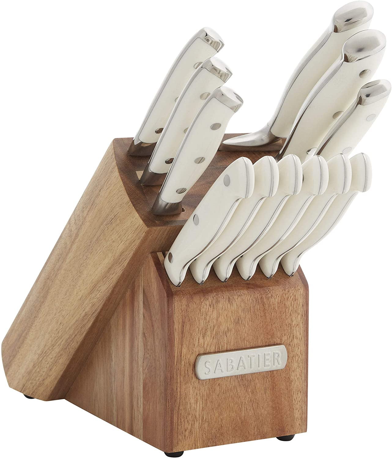 Sabatier 13-Piece Forged Triple Rivet Knife Block Set, High-Carbon ...