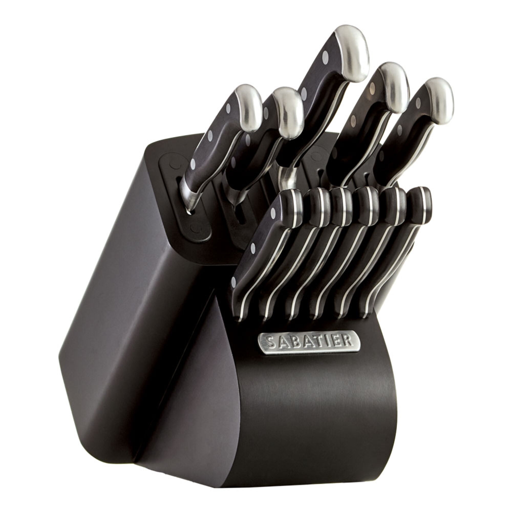 Sabatier Self-Sharpening 12-Piece Forged Triple Rivet Knife Block Set ...