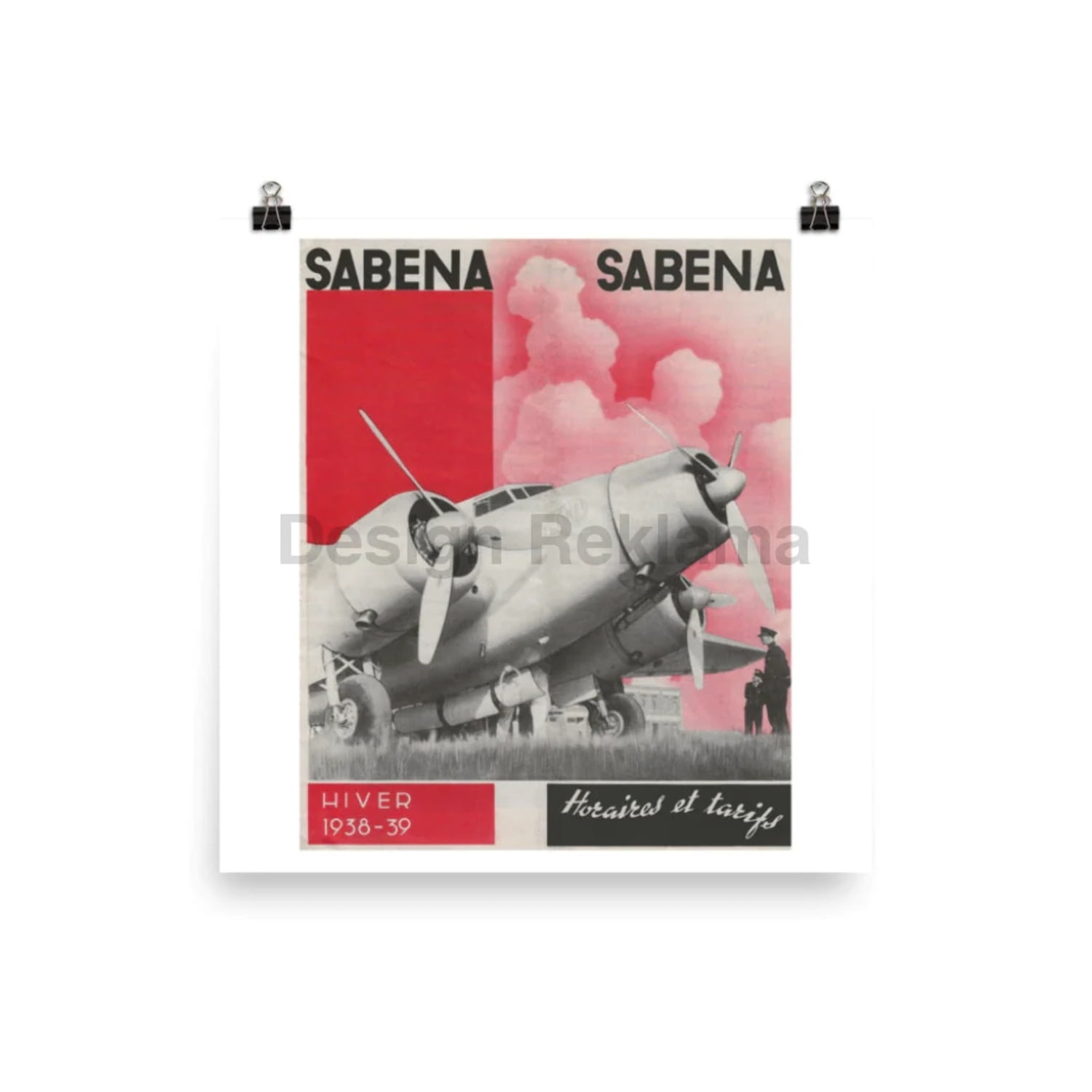 Sabena Belgium Airlines 1938-39 Timetable, Unframed Vintage Travel ...
