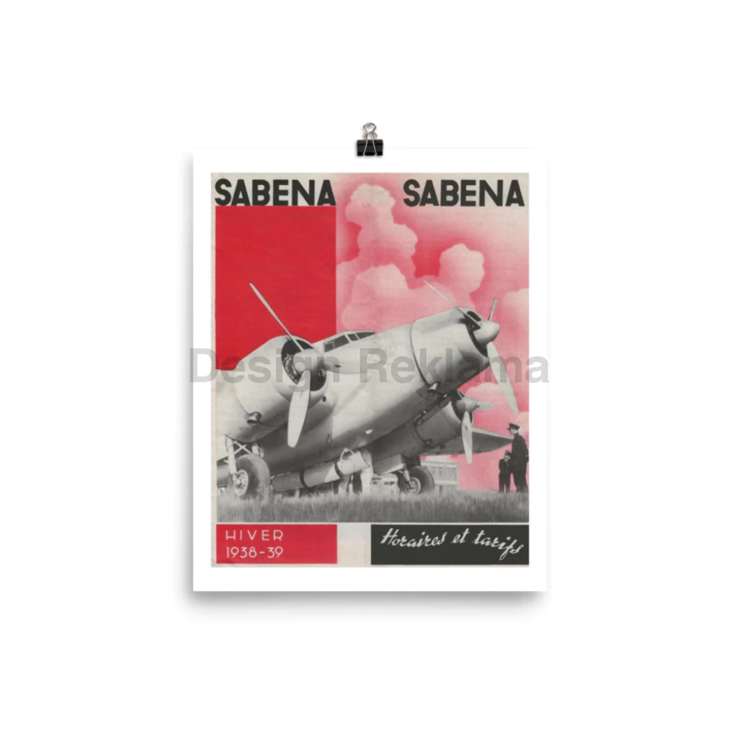 Sabena Belgium Airlines 1938-39 Timetable, Unframed Vintage Travel ...
