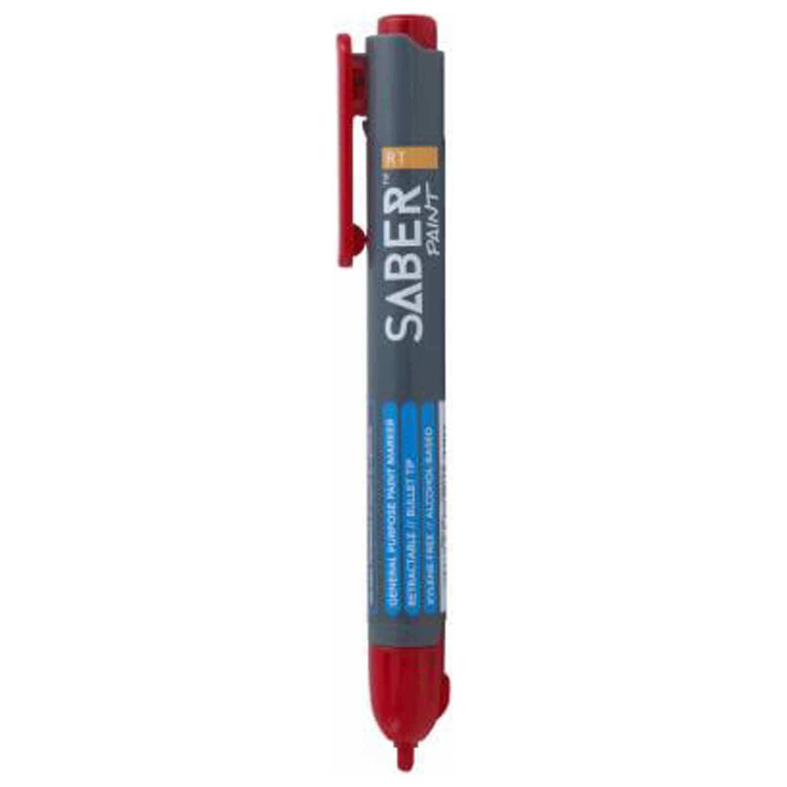 Saber Paint 59131 Retractable Tip Paint Marker, Red - Quantity 24 ...