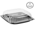 "Sabert Disposable Square Catering Tray with Lid, 12x12"" Plastic ...