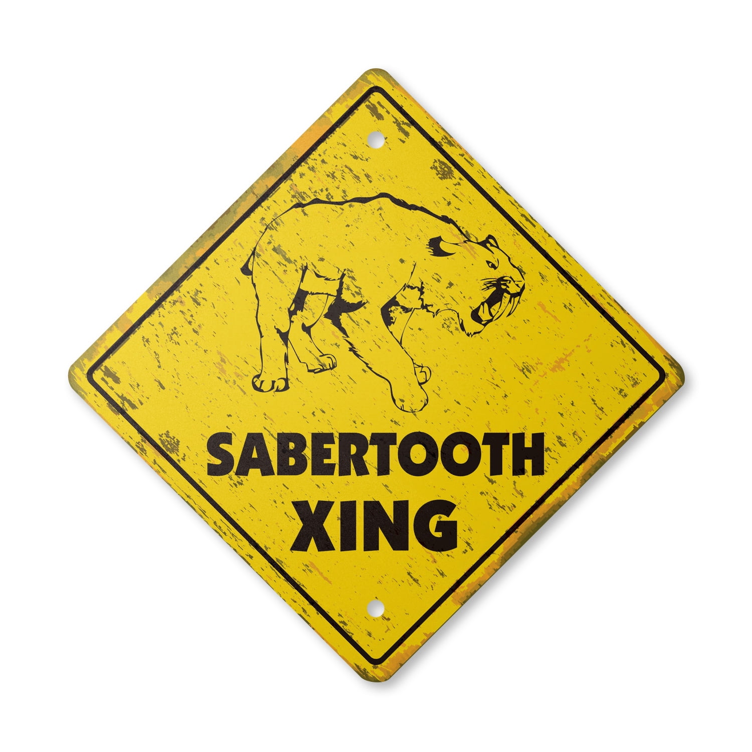 Sabertooth Vintage Crossing Sign Zone Xing | Indoor/Outdoor Plastic ...