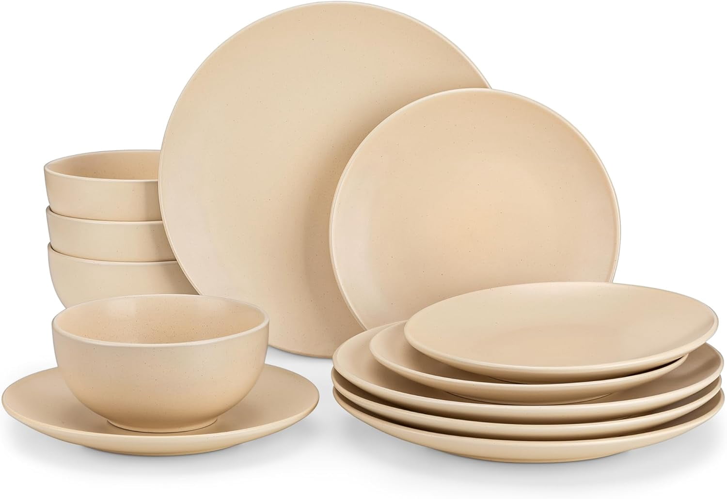 Sabine Dinnerware Set 12 Pieces - Stoneware Plates and Bowls Set ...