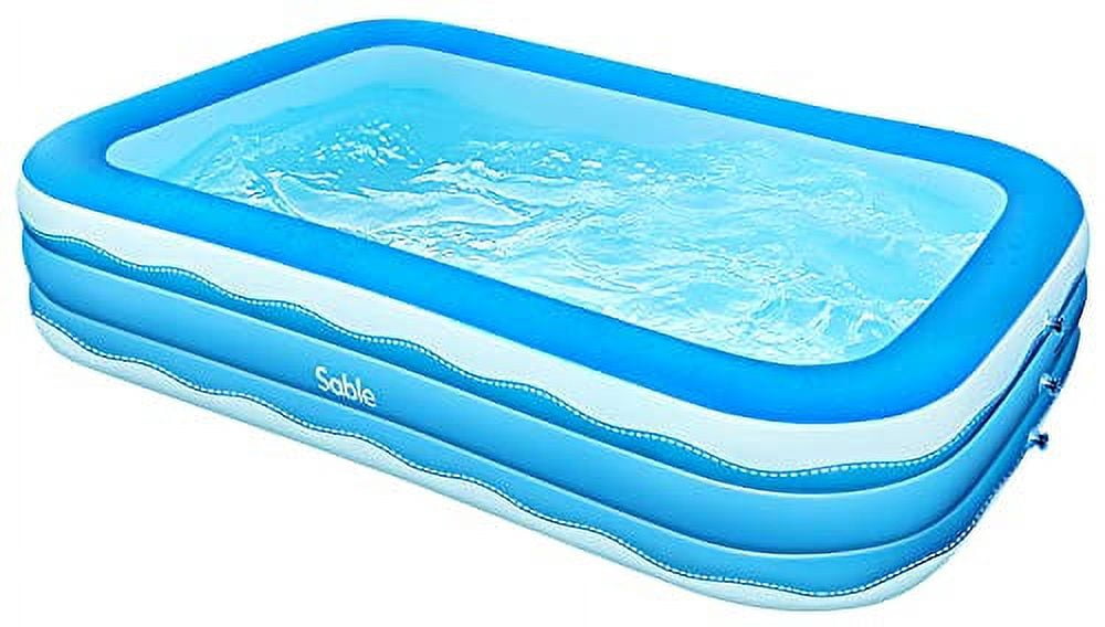 Sable Inflatable Pool, 118 x 72 x 22in Rectangular Swimming Pool for ...