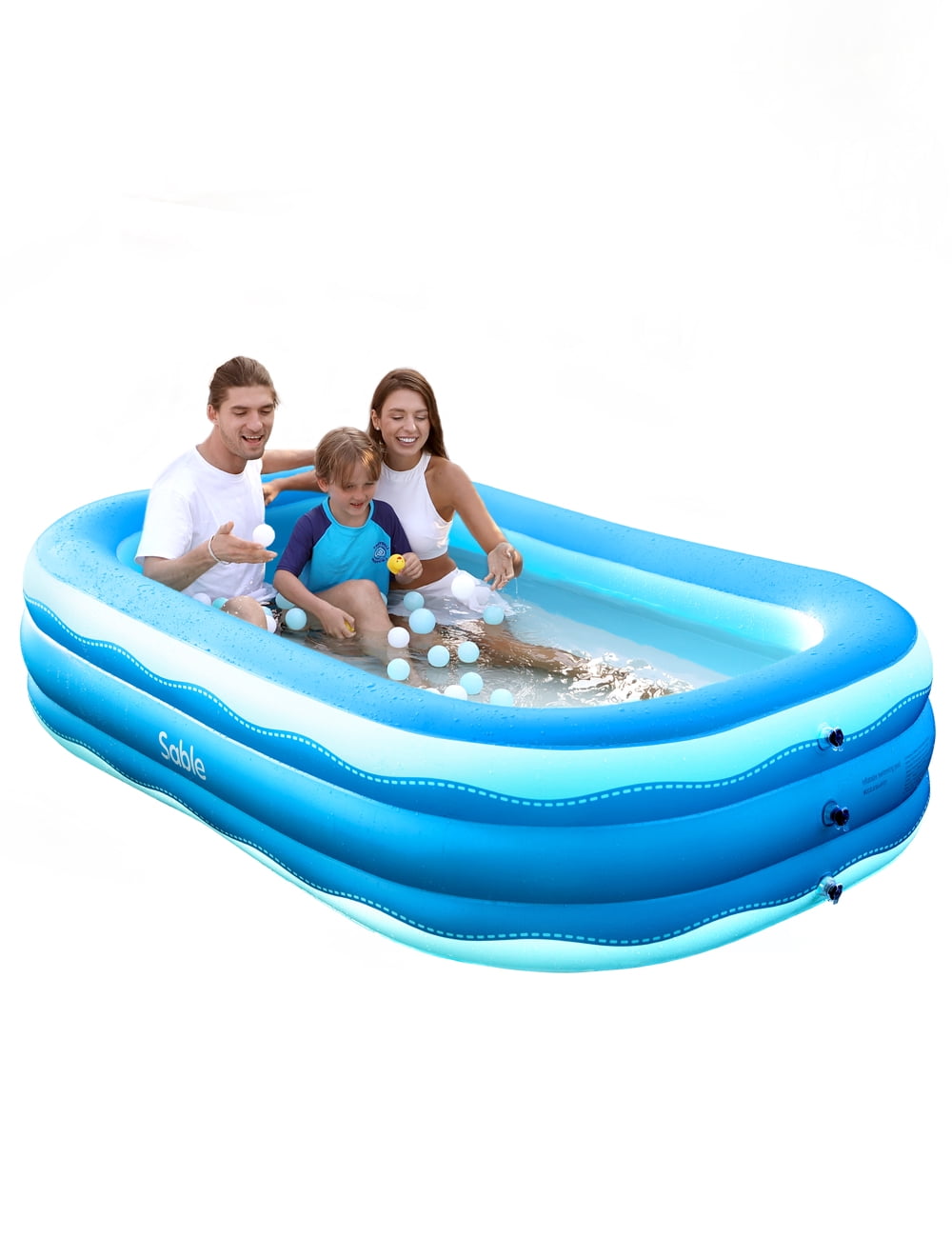 Sable Inflatable Pool, 92 x 56 x 20in Rectangular Swimming Pool for ... Sable Inflatable Pool, 92 x 56 x 20in Rectangular Swimming Pool for ...
