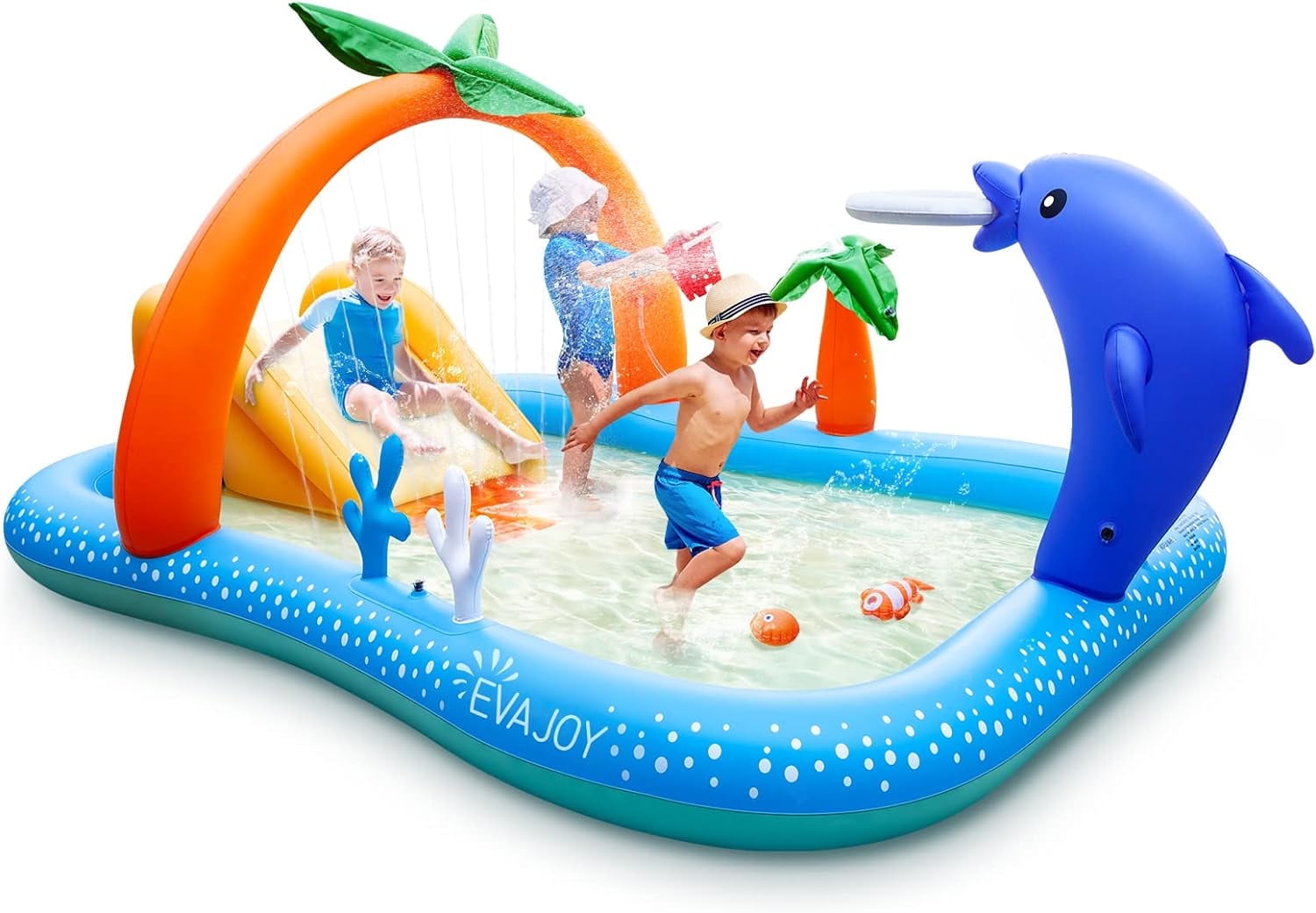 Sable BIG EXTRA LARGE Inflatable Pool, 95x75x40in Rectangular Pool for ...