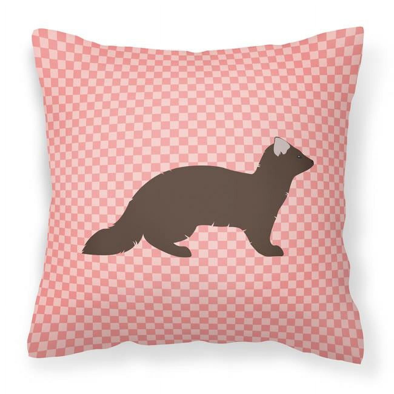 Sable Marten Pink Check Fabric Decorative Pillow - 14 x 14 in ...