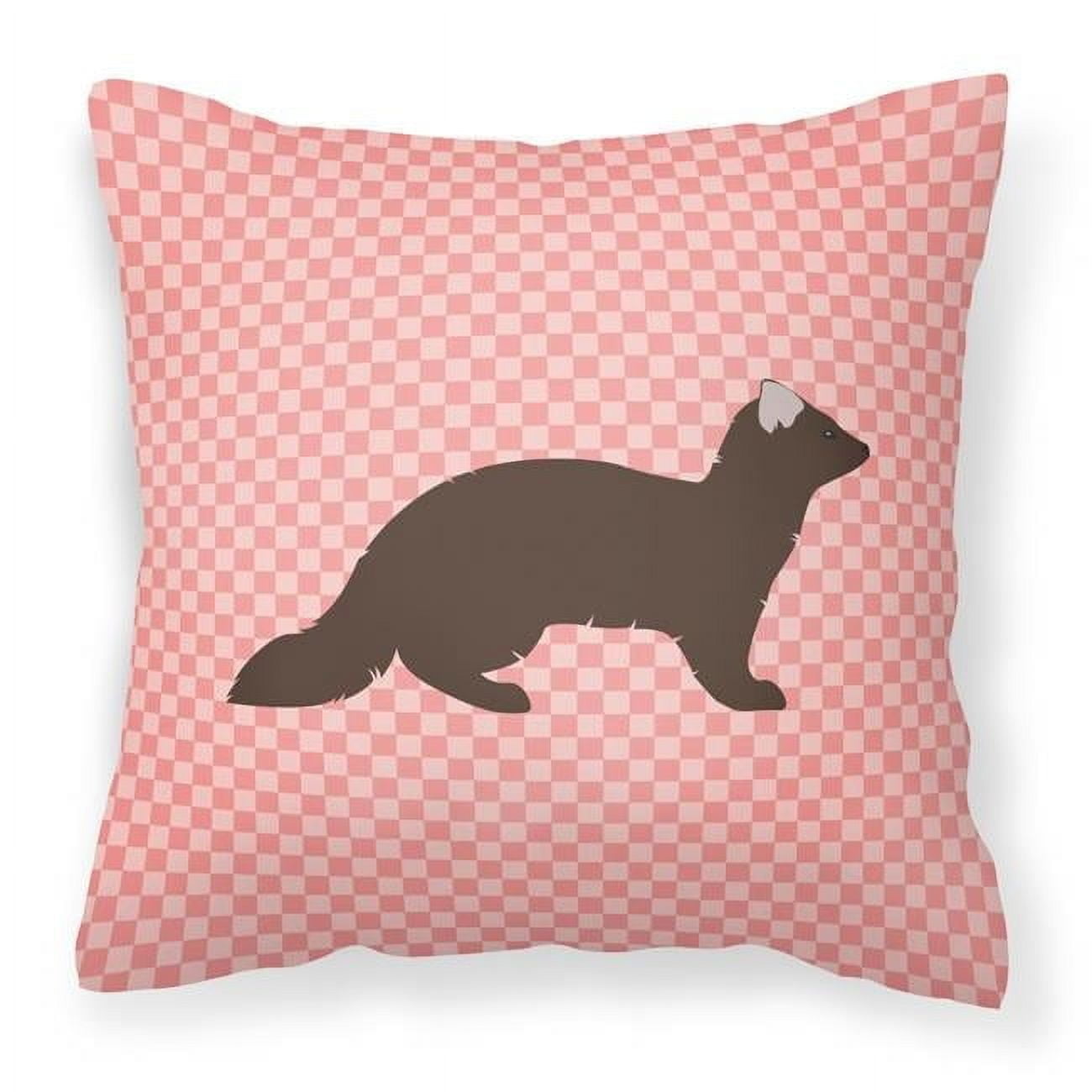 Sable Marten Pink Check Fabric Decorative Pillow - 14 x 14 in ...