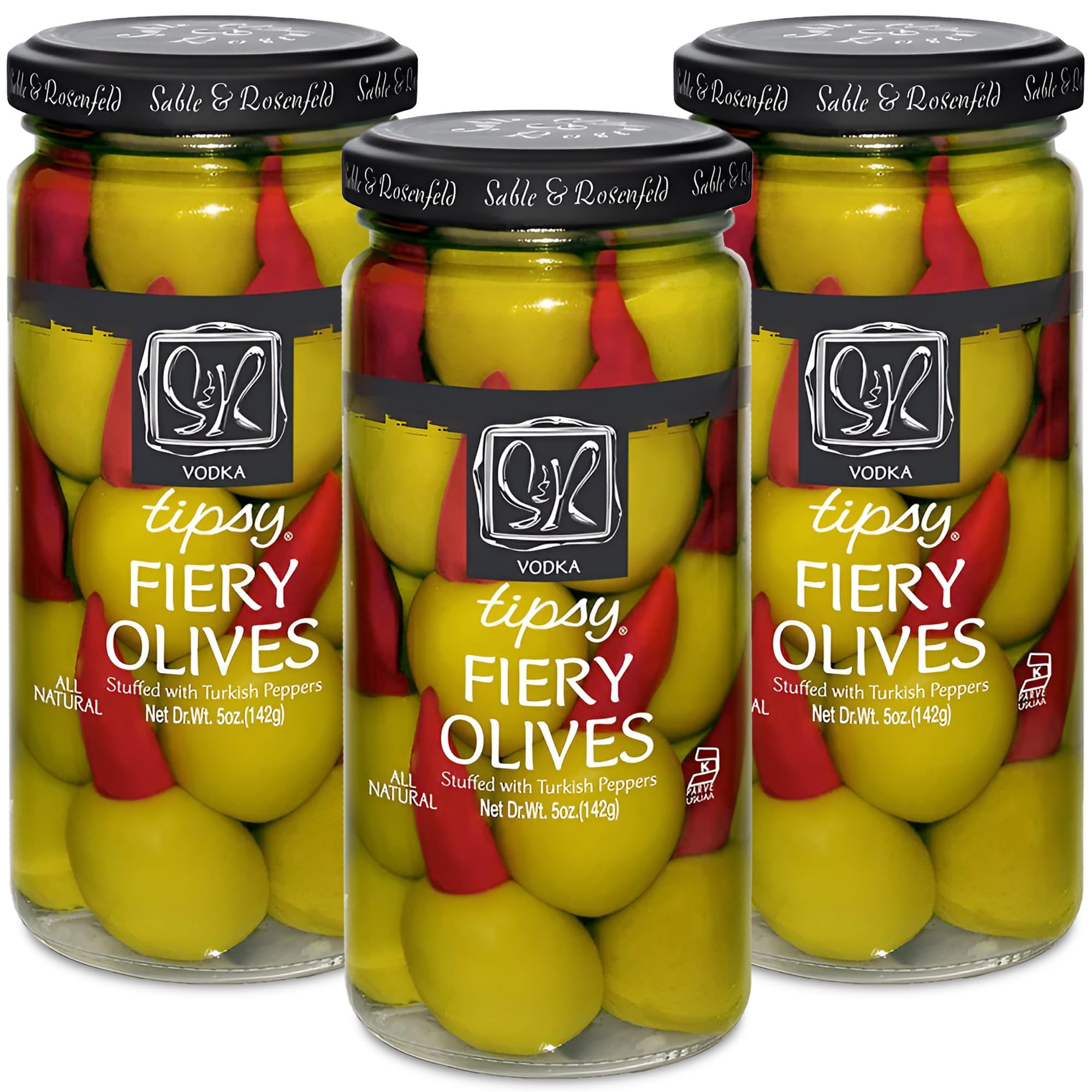 Sable & Rosenfeld Tipsy Fiery Olives - Green Olives Stuffed with ...