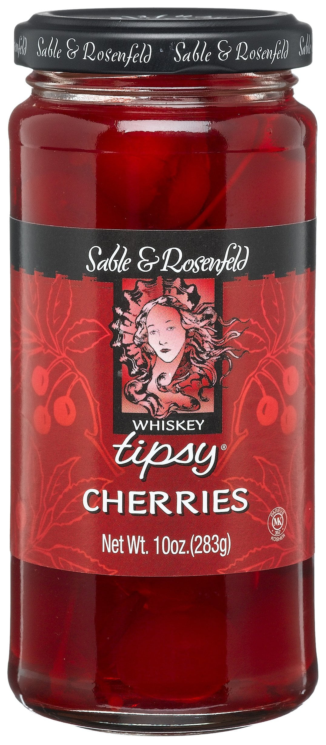 Sable & Rosenfeld Whiskey Tipsy Cherries, 10-Ounce Glass Jars (Pack of ...