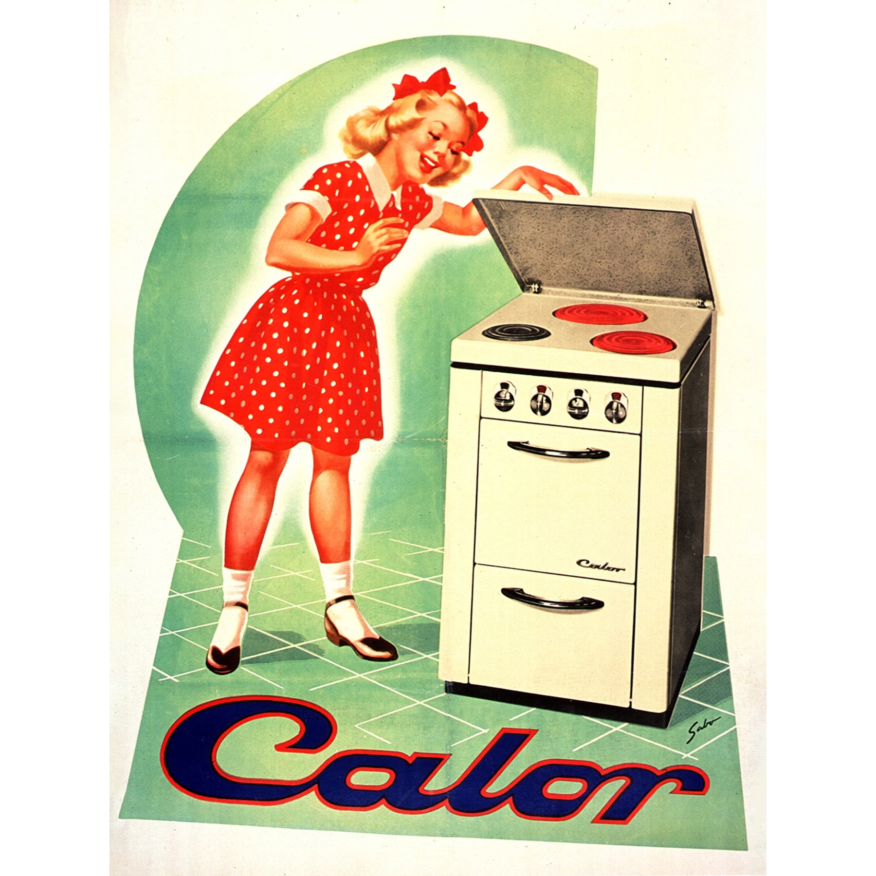 Sabo Calor Electric Oven Cooker Stove Advert Extra Large XL Wall Art ...