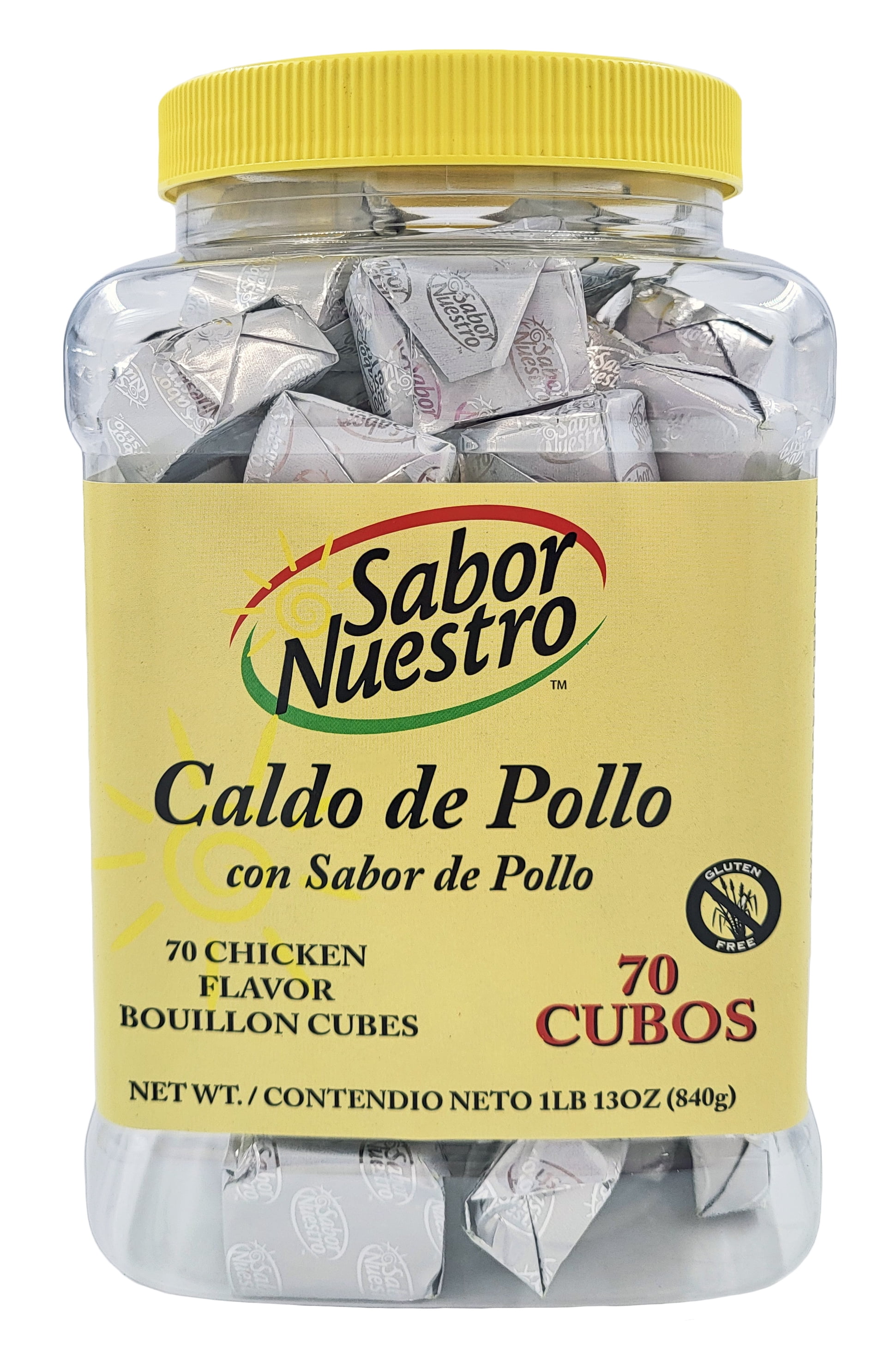 Sabor Nuestro Chicken Flavor Bouillon Cubes 70 ct Jar - Walmart ...