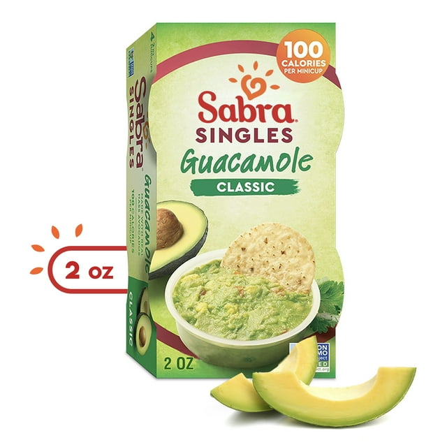Sabra Singles Fresh Classic Guacamole Dip, 2 oz, 4 Count, 1 Pack ...