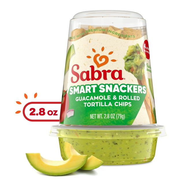 Sabra Snackers Guacamole Dip, Rolled Tortilla Chips, Real Hass Avocados ...
