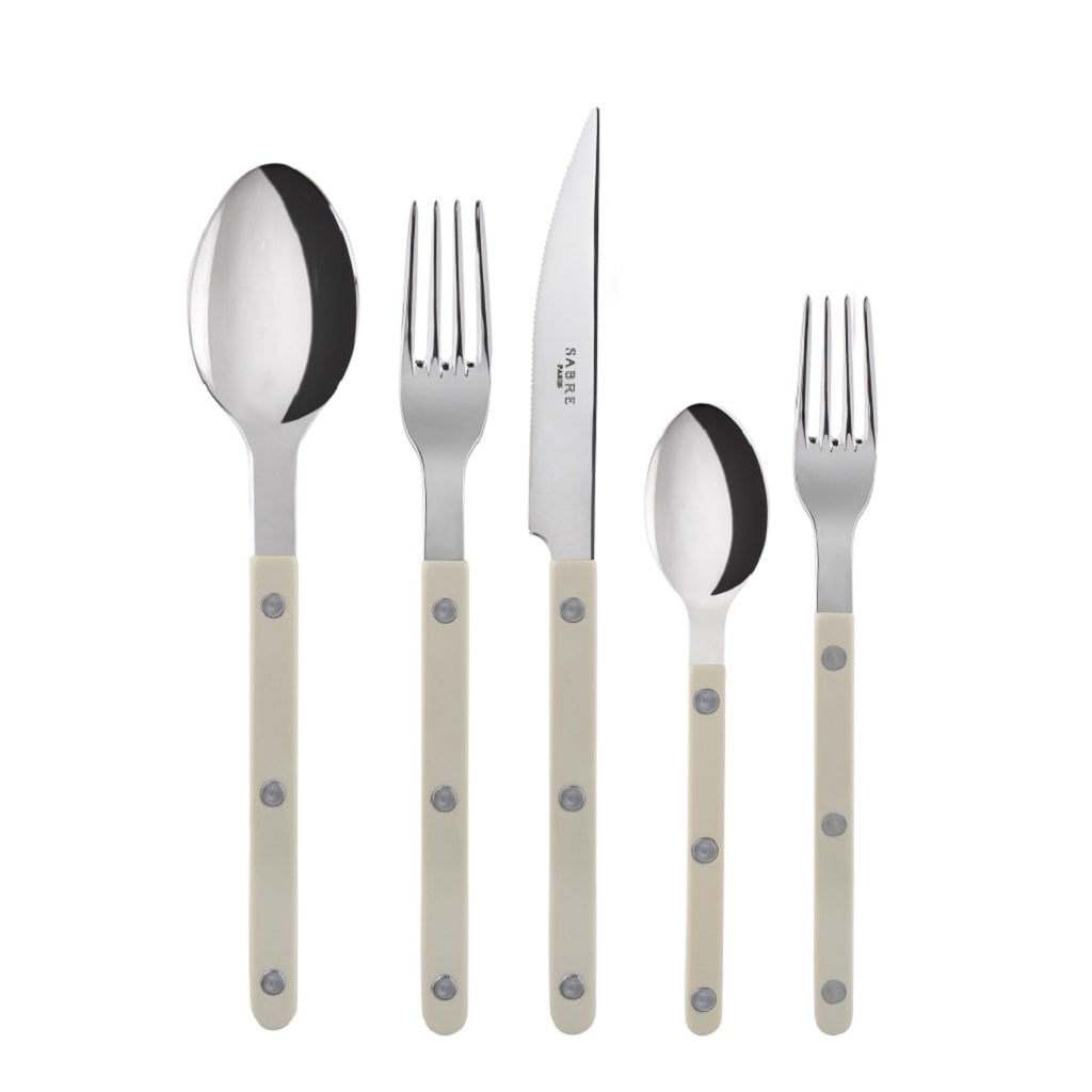 Sabre Paris Bistrot Shiny Flatware Set, 5 Pc Place Setting, Light Khaki ...